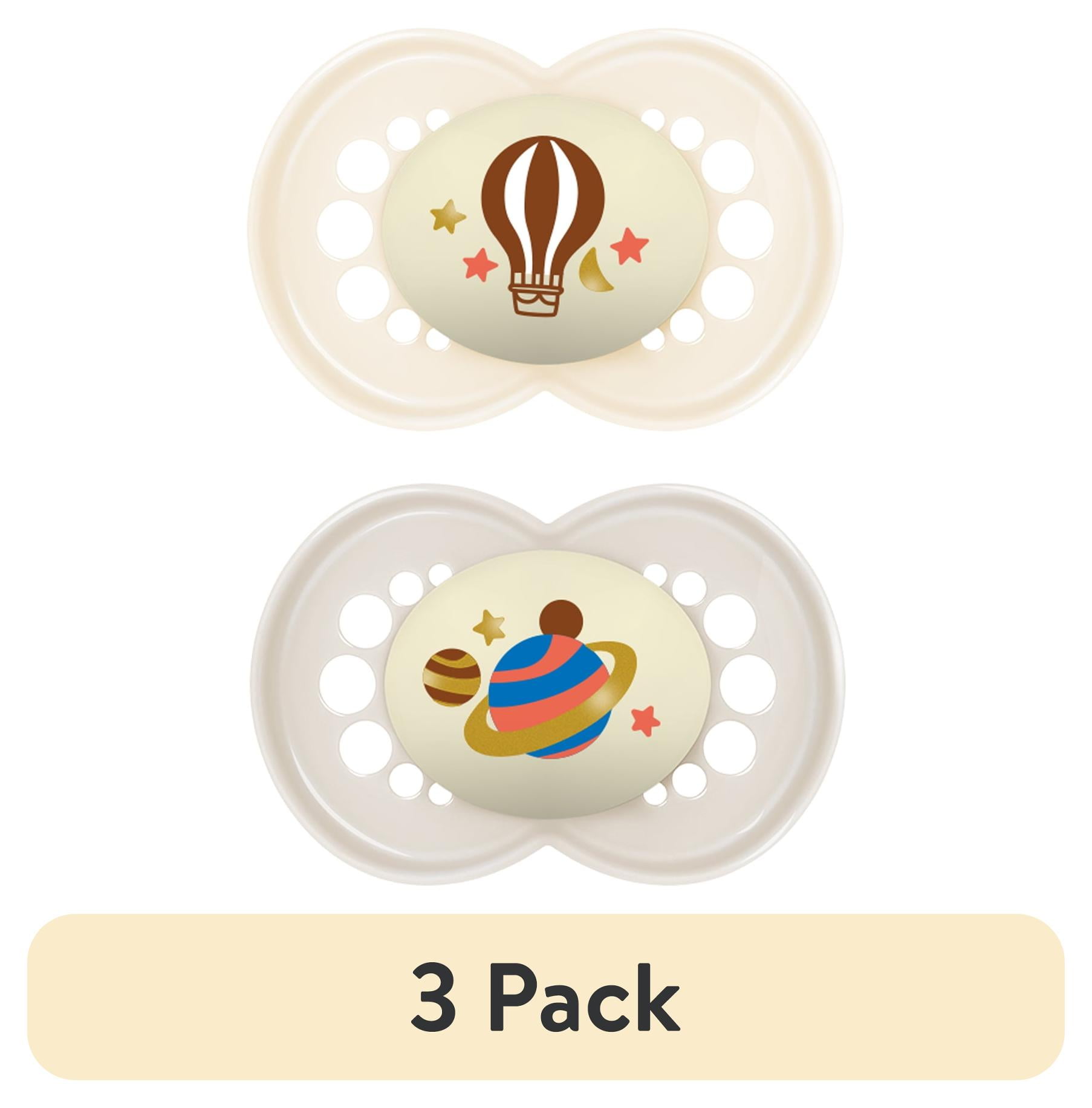 (3 pack) MAM Night Pacifier, 6-16 Months, Unisex, 2 pack with Self ...
