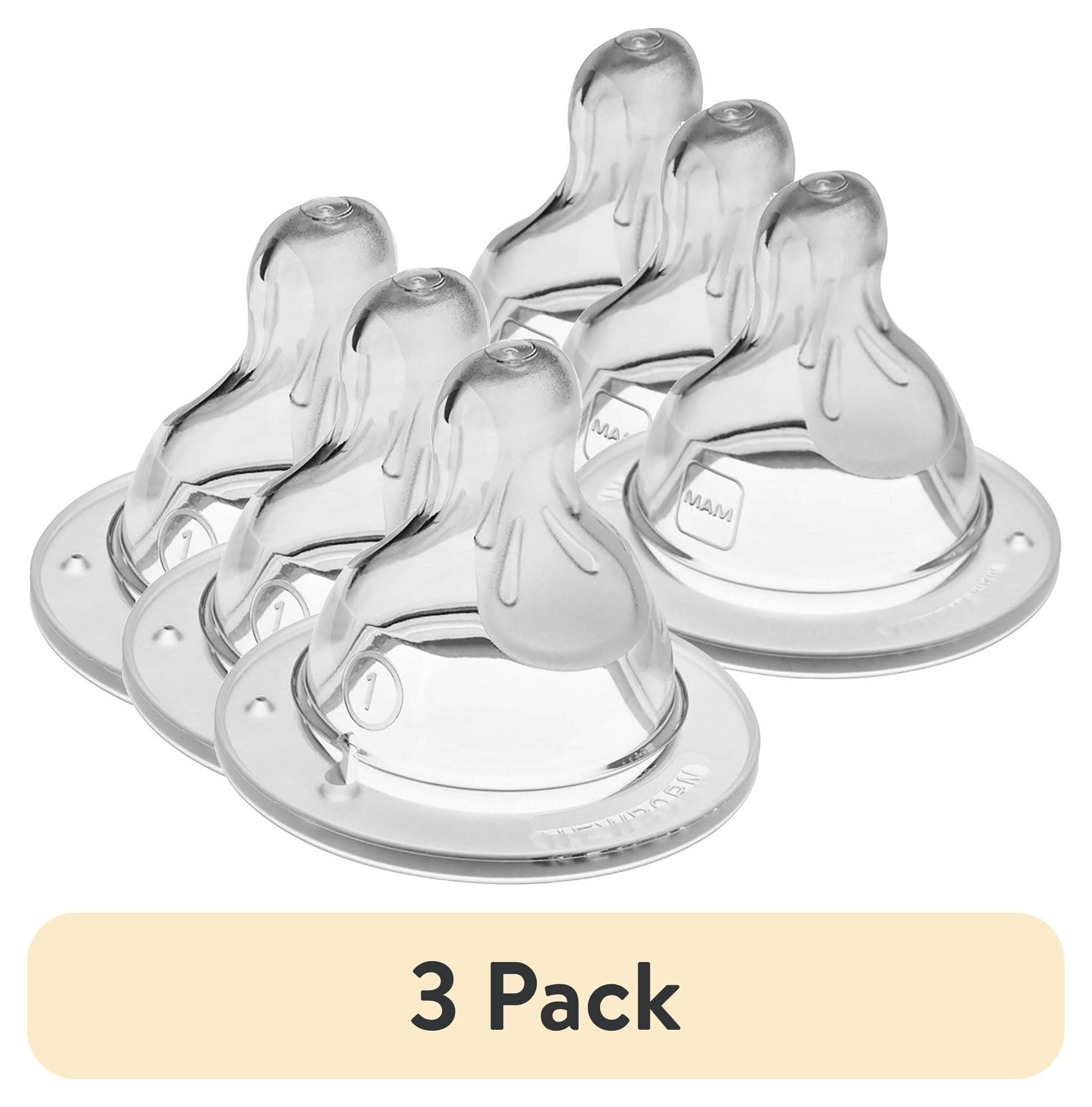 (3 pack) MAM Size 2 Medium Flow Bottle Nipple, 2+ Months, 2 Pack ...