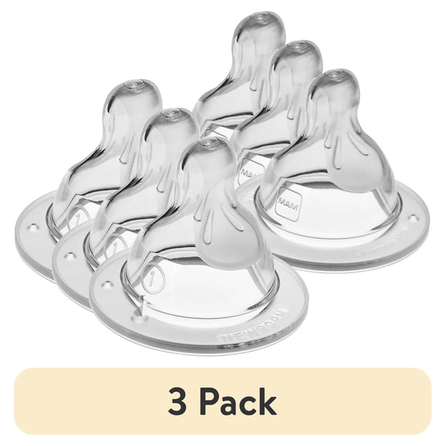 (3 pack) MAM Size 2 Medium Flow Bottle Nipple, 2+ Months, 2 Pack ...