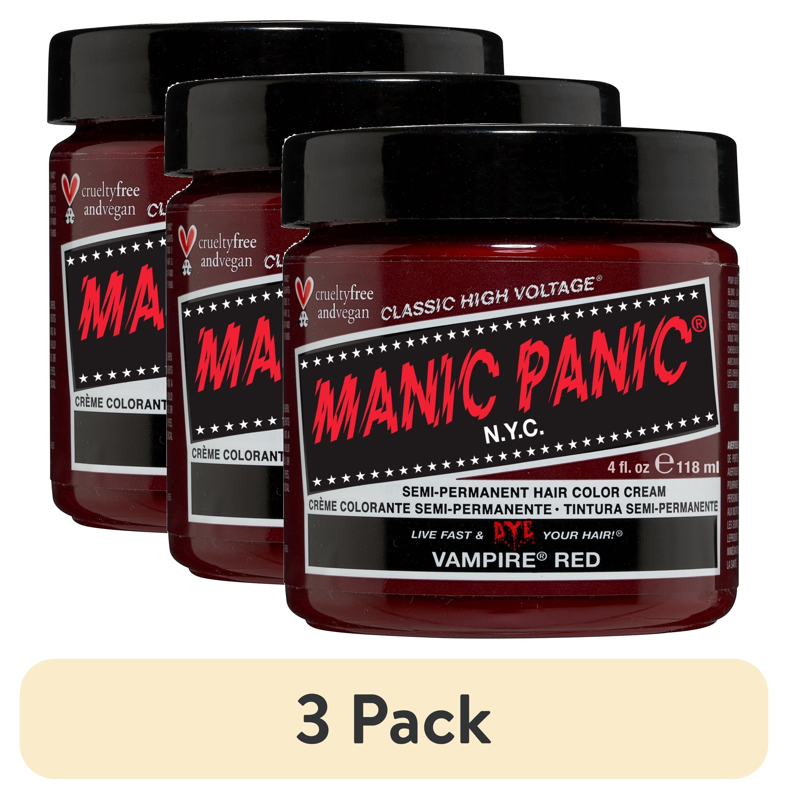 (3 pack) MANIC PANIC Vampire Red Hair Dye - Classic High Voltage - Semi ...