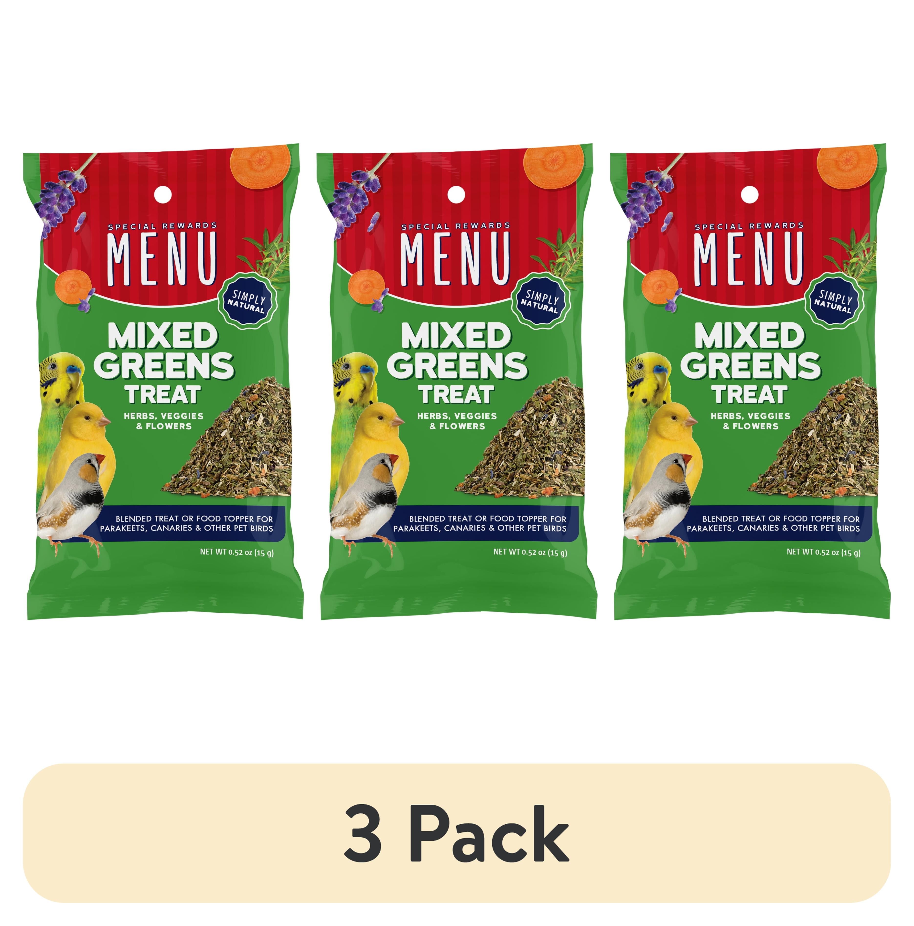 (3 pack) MENU Mixed Greens Bird Treat, Dried Veggies and Herbs, All ...