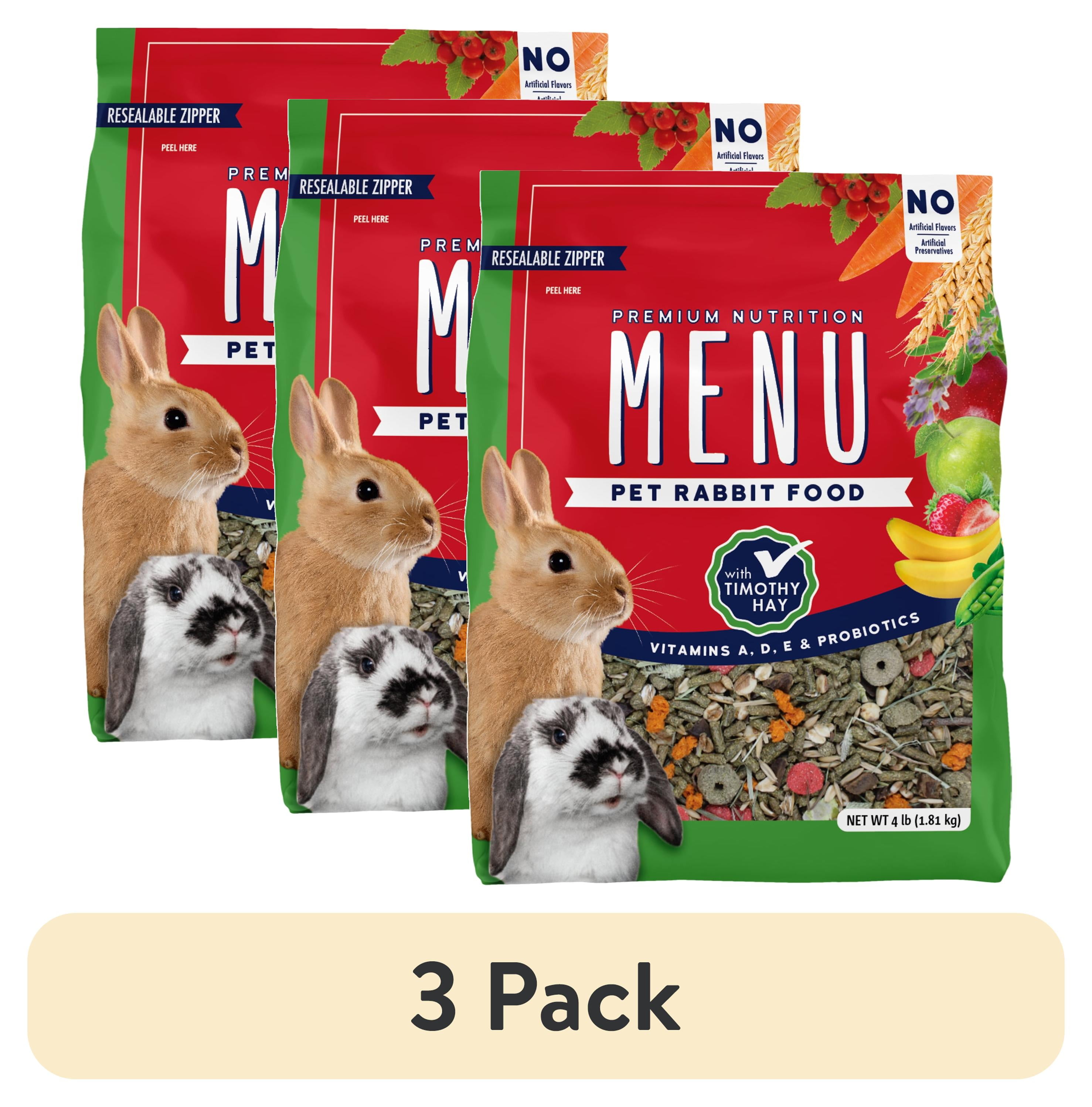 (3 pack) Vitakraft MENU Premium Rabbit Food 4 lb Bag - Walmart.com