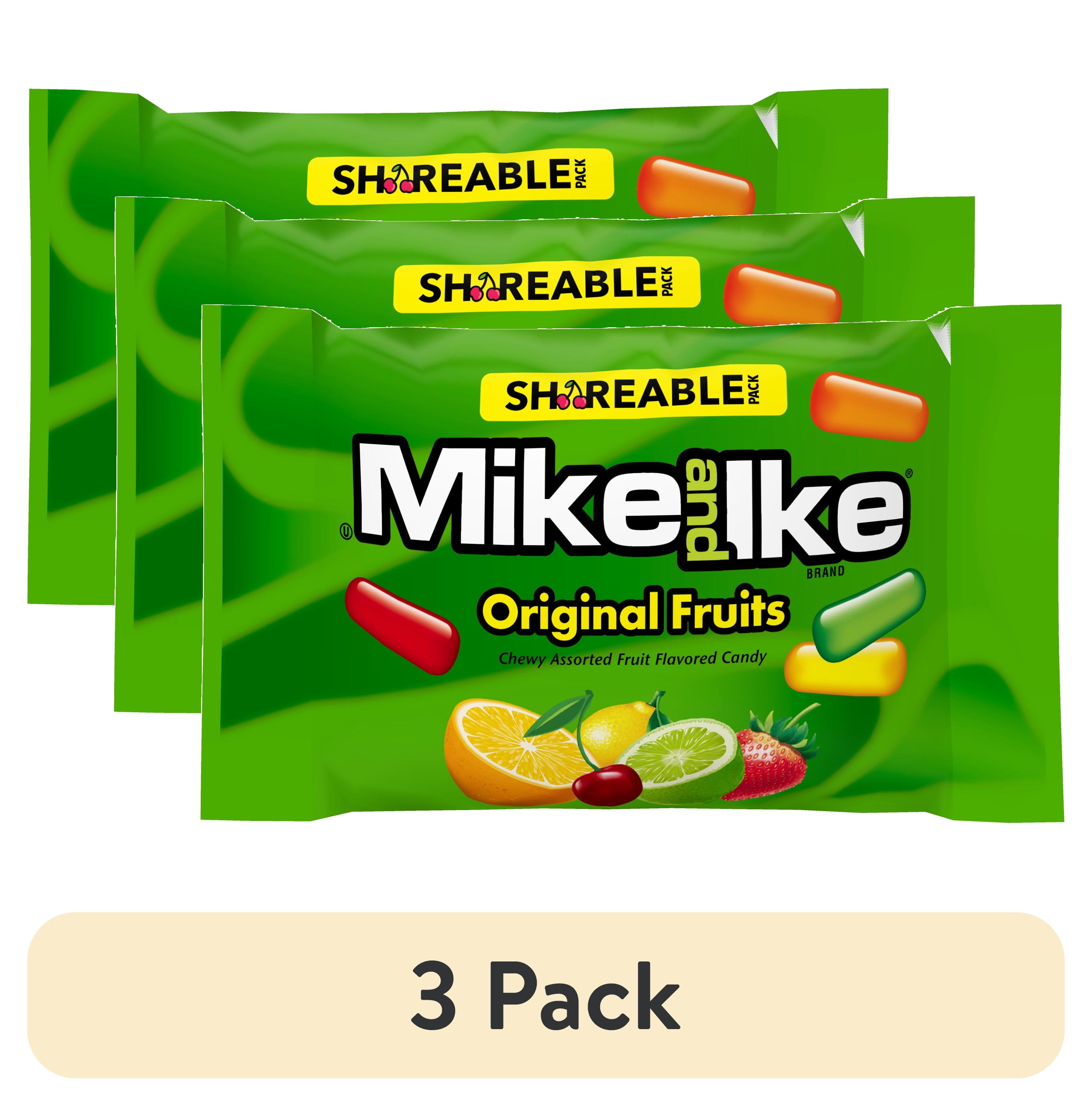 (3 pack) MIKE and IKE Original Fruits Flavored Chewy Candy, 3.5 Ounce ...