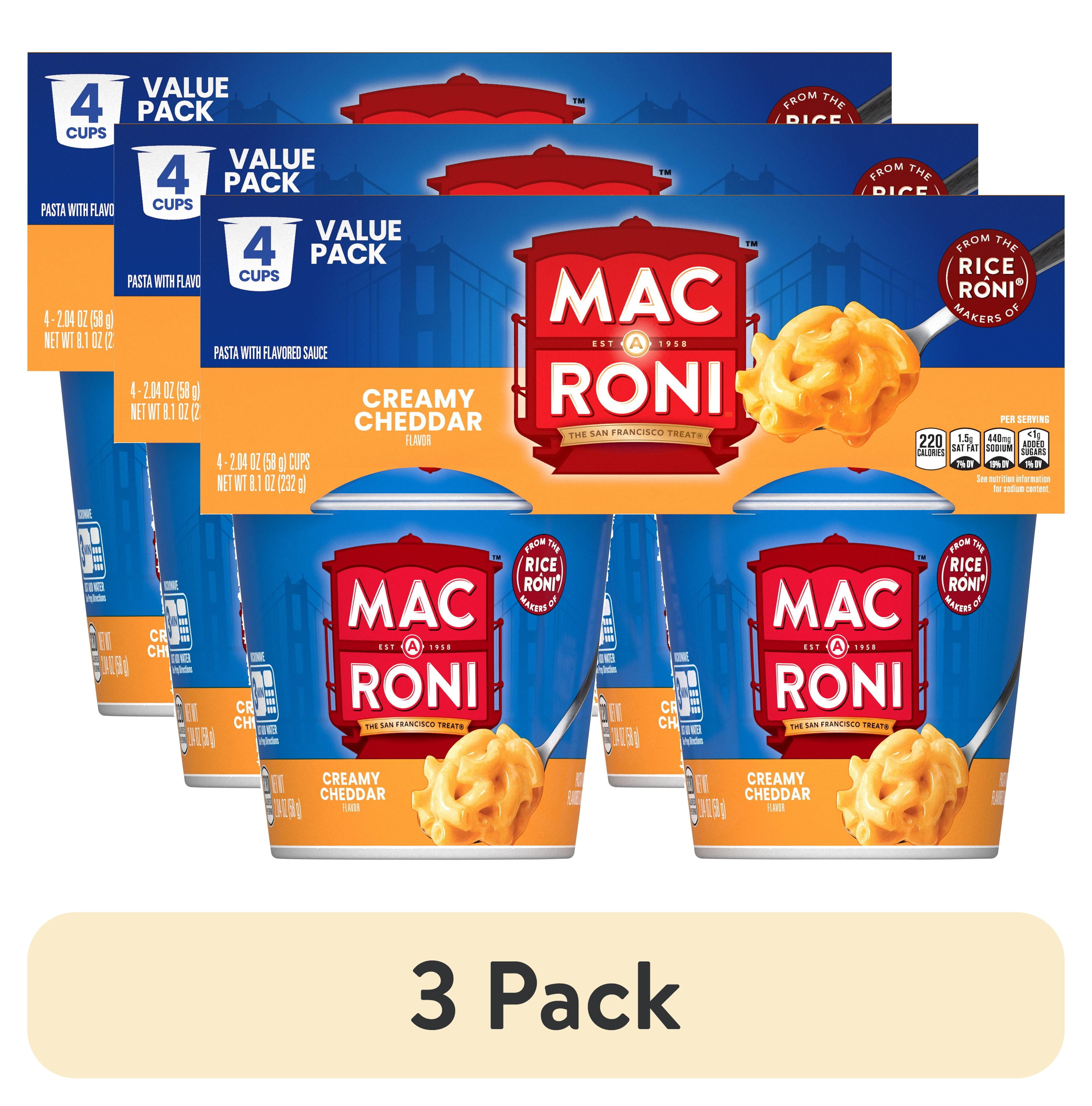 (3 pack) Mac A Roni Pasta with Flavored Sauce Creamy Cheddar, 2.04 oz 4 ...