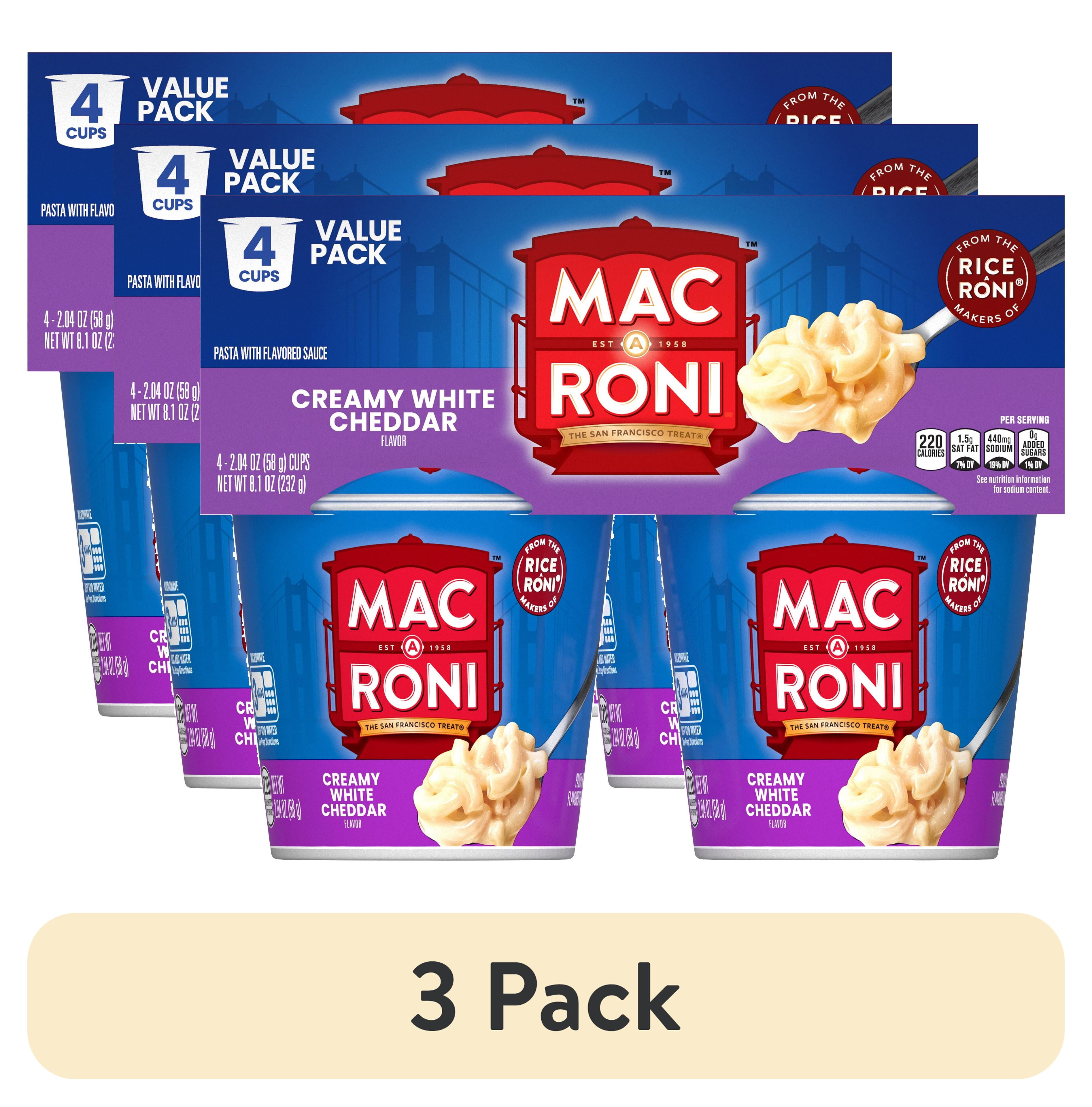 (3 pack) Mac A Roni Pasta with Flavored Sauce Creamy White Cheddar, 2. ...