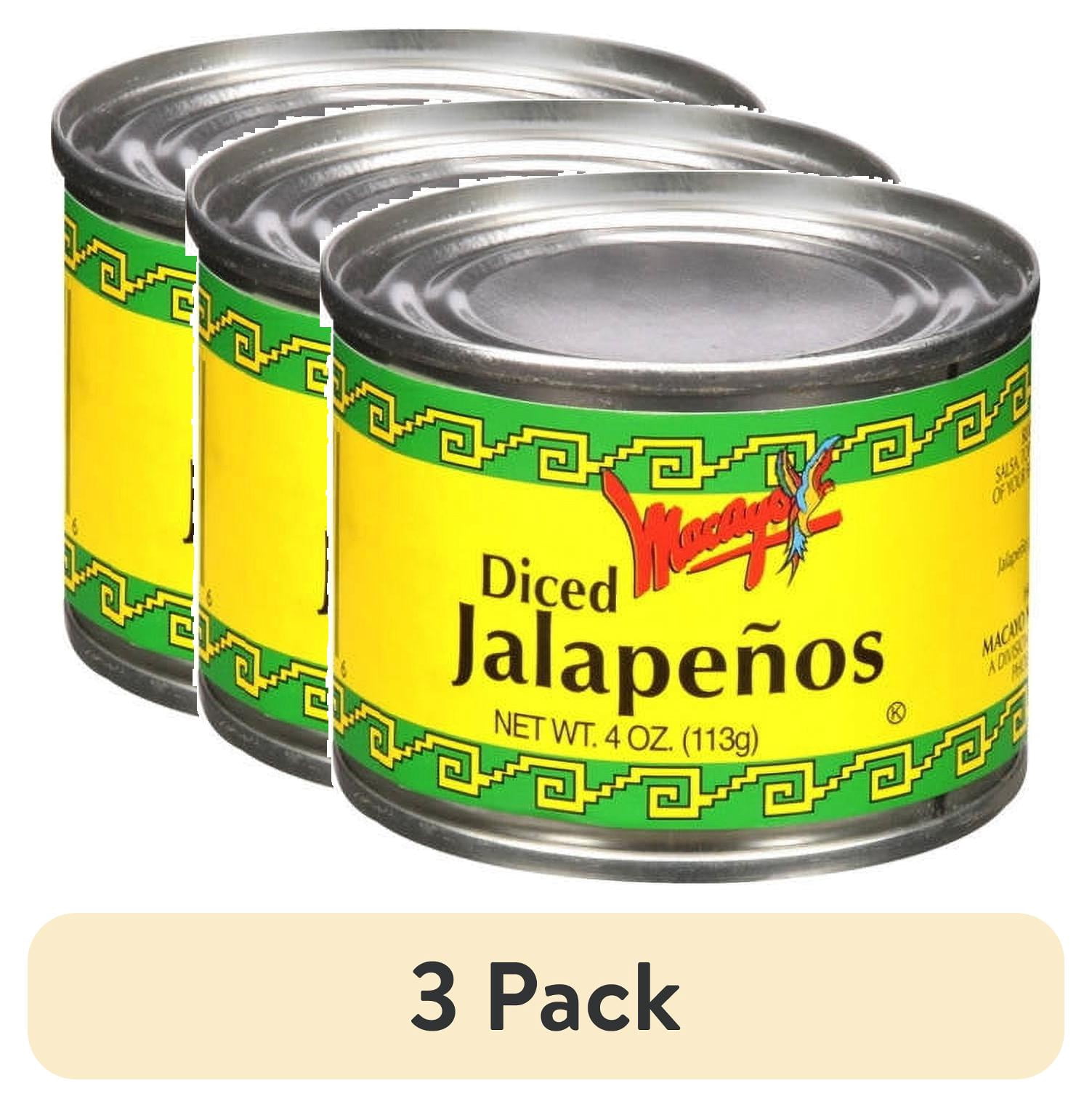 (3 pack) Macayo's Canned Diced Green Jalapenos Can Gluten Free, 4oz ...