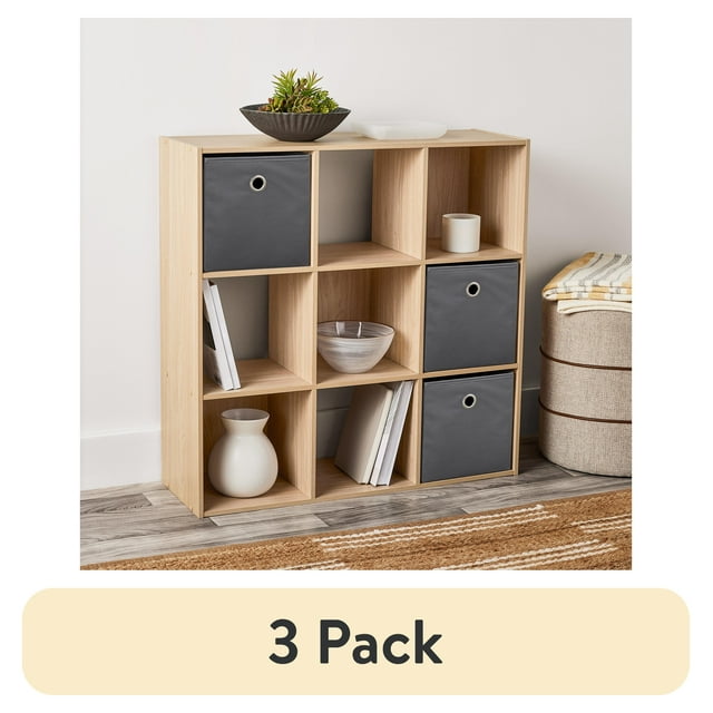 (3 pack) Mainstays 9 Cube Storage Organizer, Spring Pine - Walmart.com