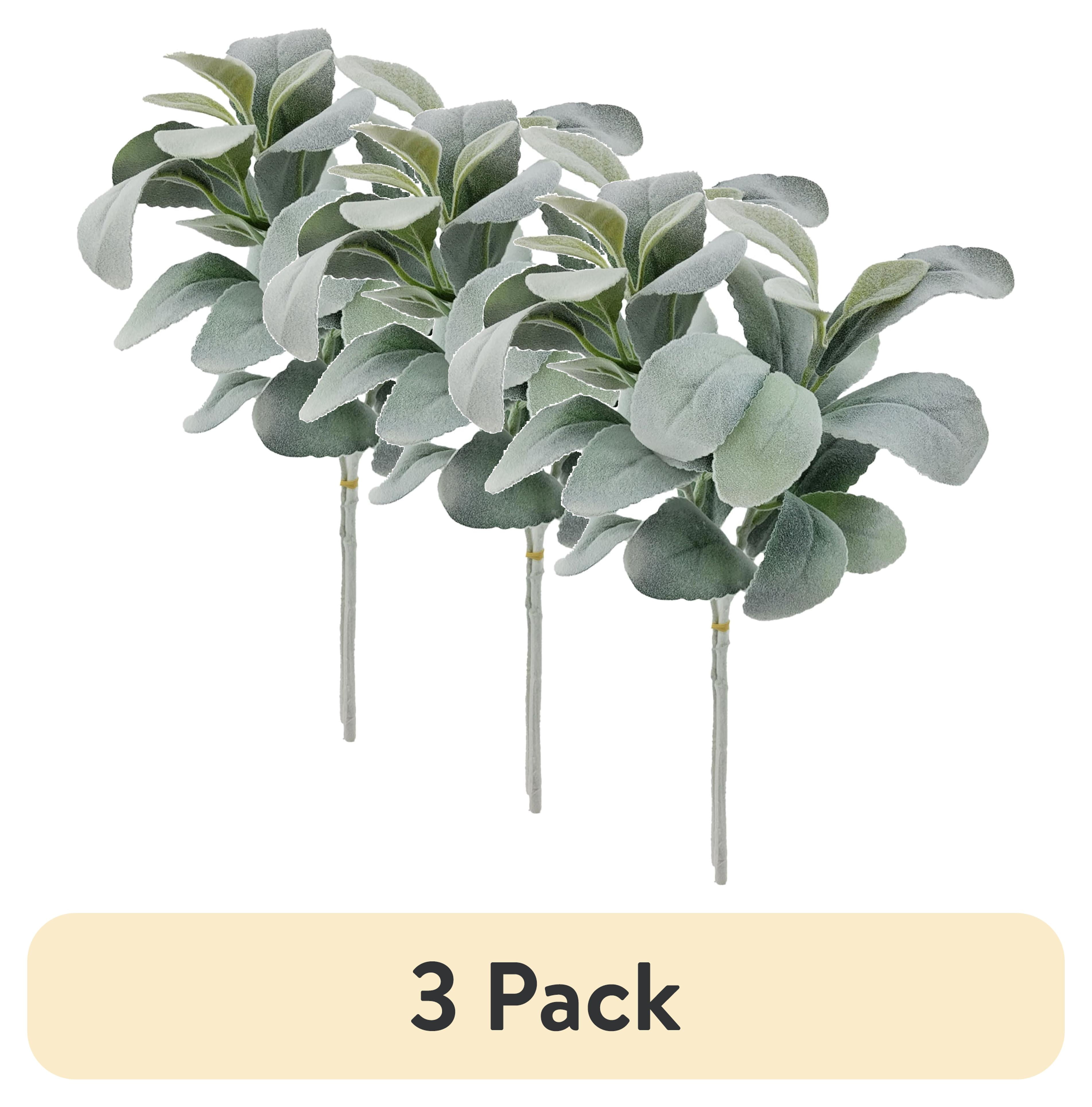 Mainstays 13in Indoor Faux Greenery Lamb's Ear Plant, Artificial ...