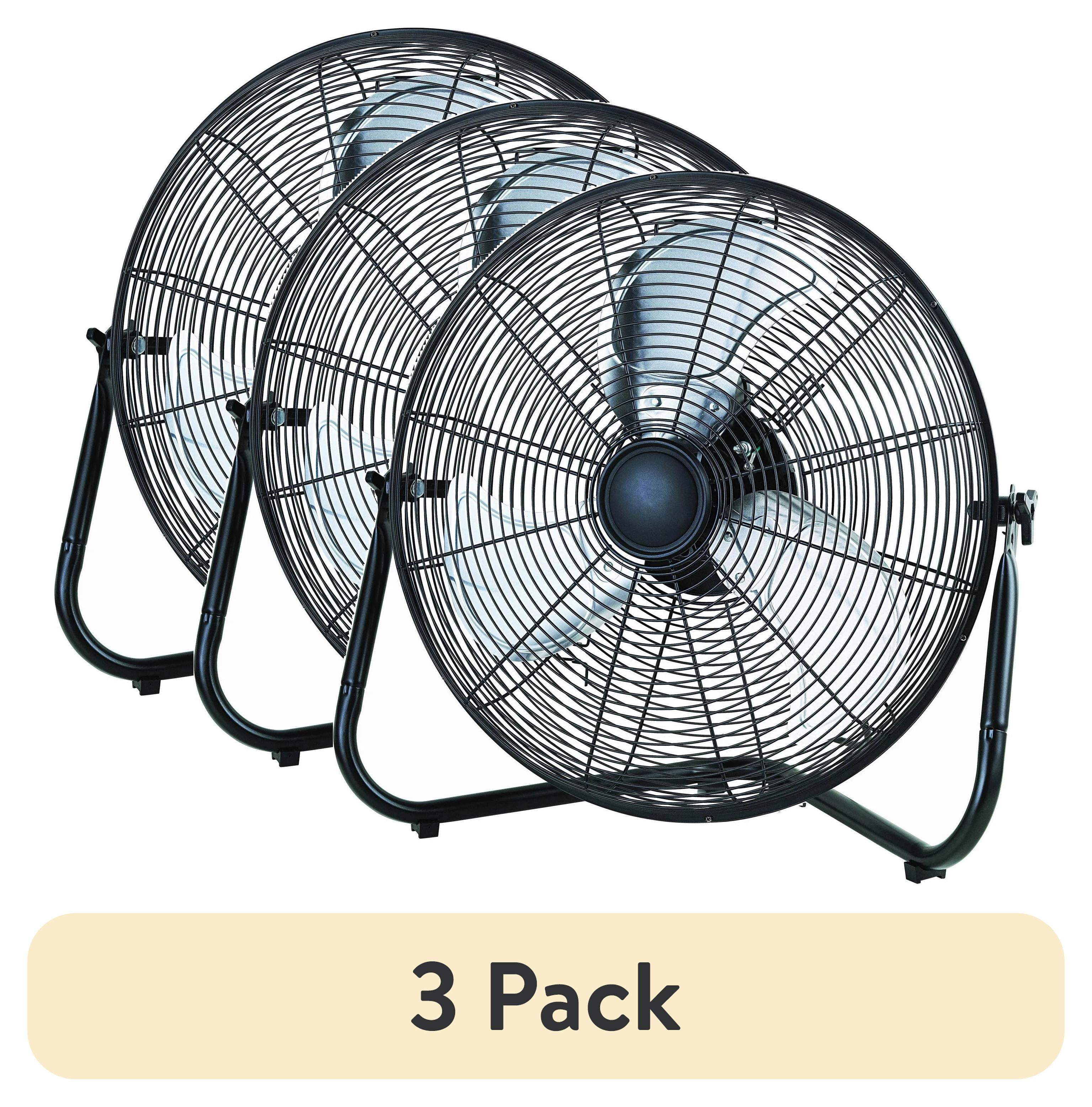 (3 pack) Mainstays 20" 3-Speed High Velocity Tiltable Black Steel Floor ...
