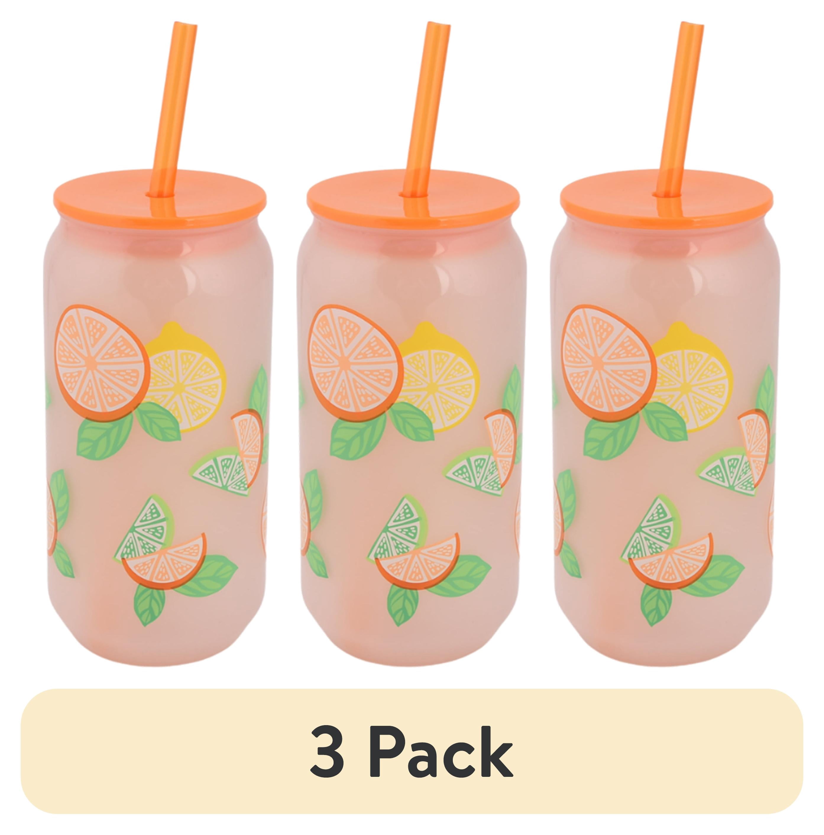 (3 pack) Mainstays 20-Ounce Color-Changing Acrylic Can Shape Tumbler ...