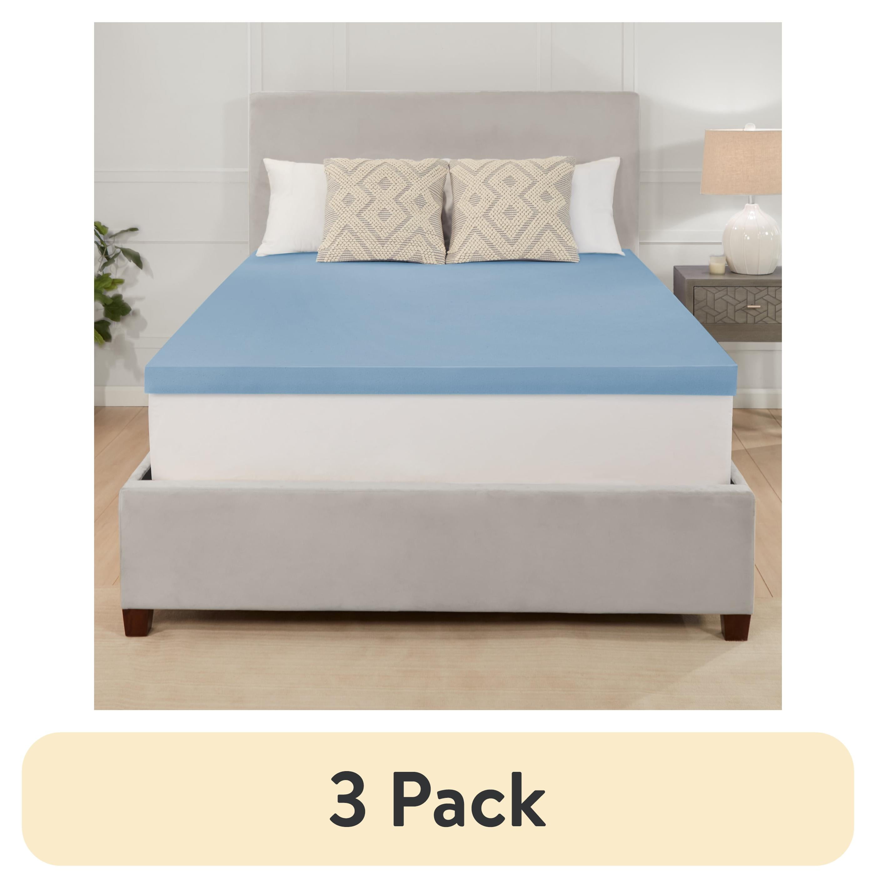 (3 pack) Mainstays 3" Memory Foam Mattress Topper, Twin - Walmart.com