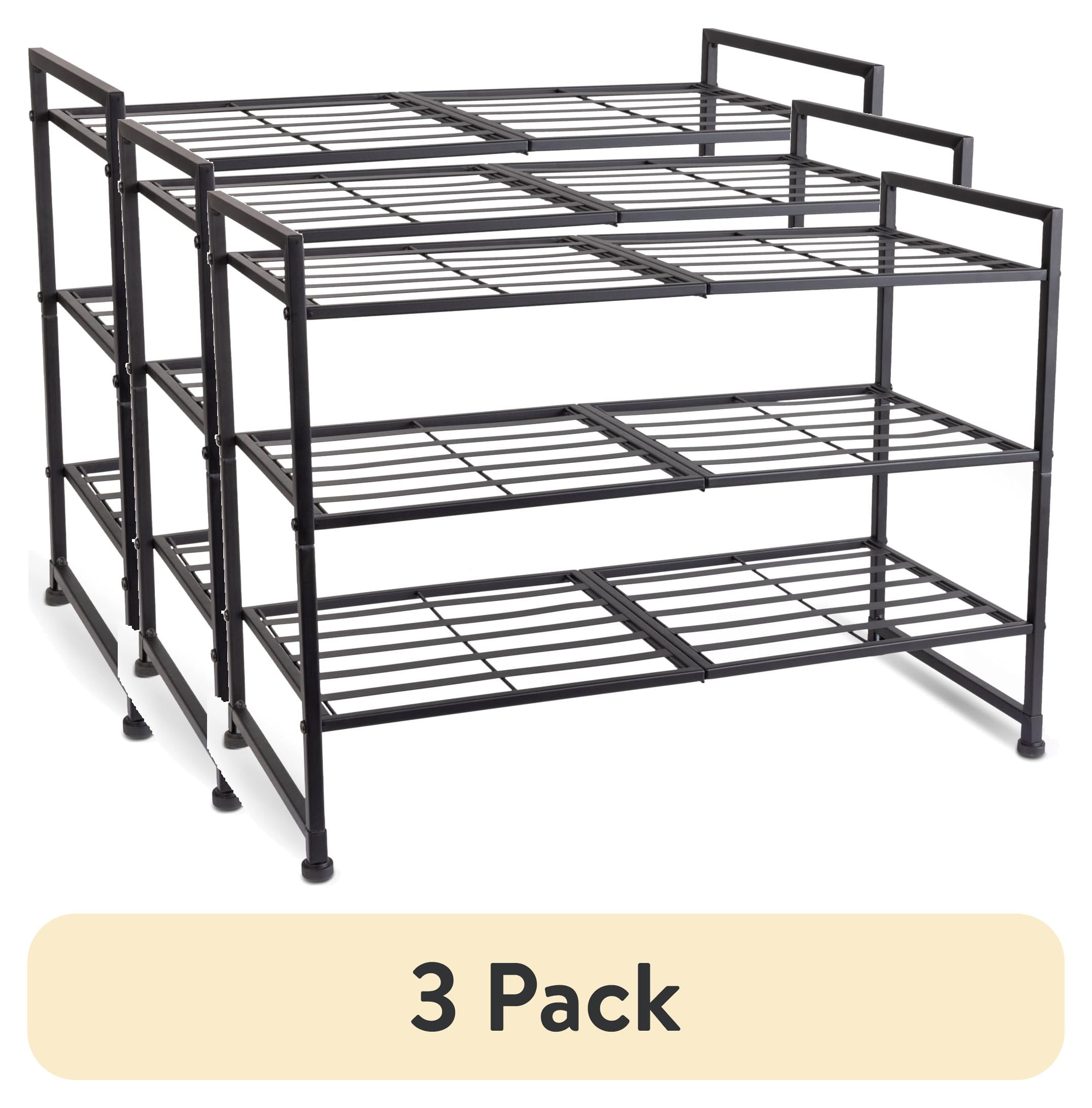 Mainstays 3 Pack 3 Tier Metal Shoe Rack Organizer Space Saver Storage ...