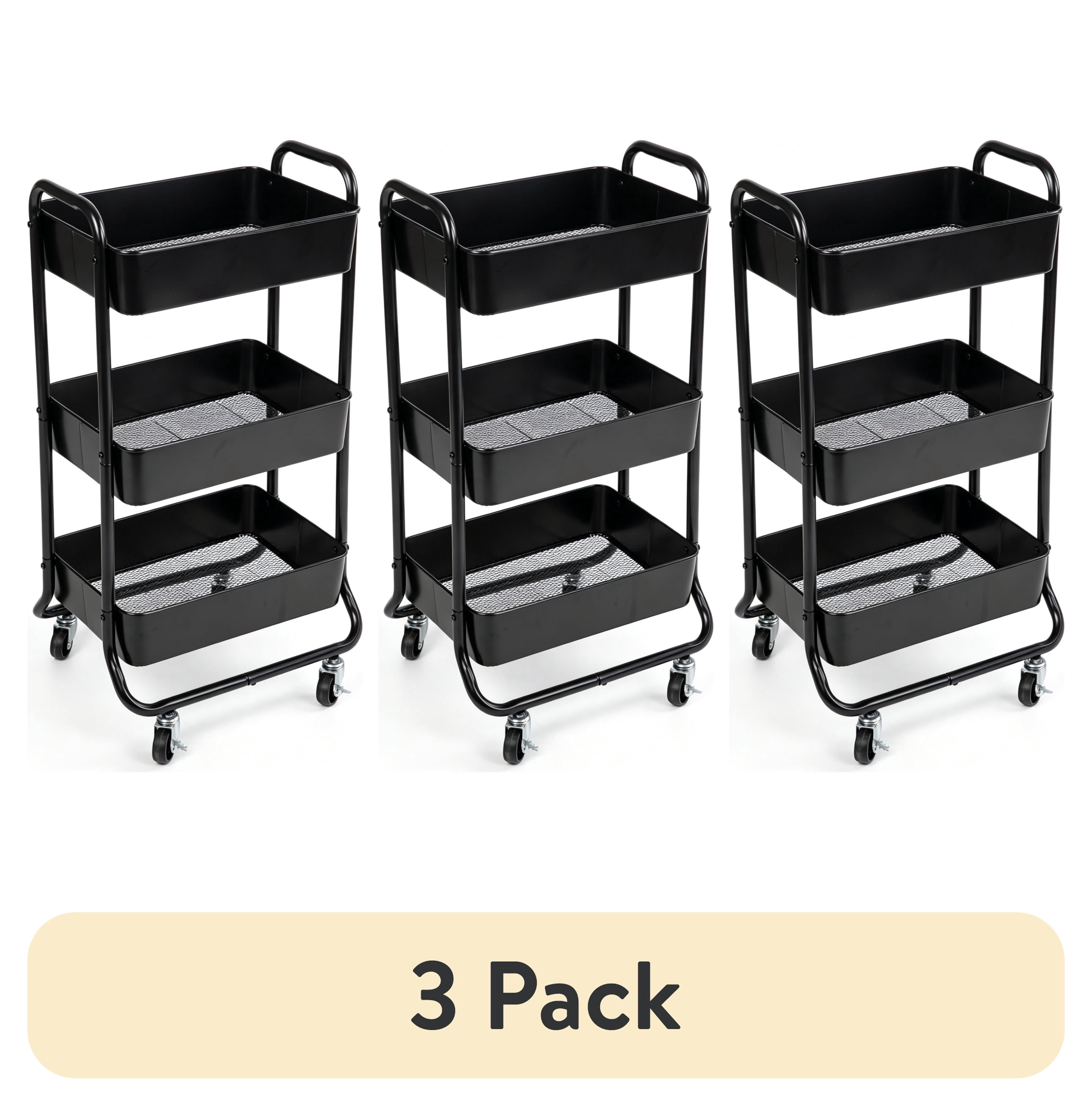 Mainstays 3 Tier Metal Utility Cart - Walmart.com