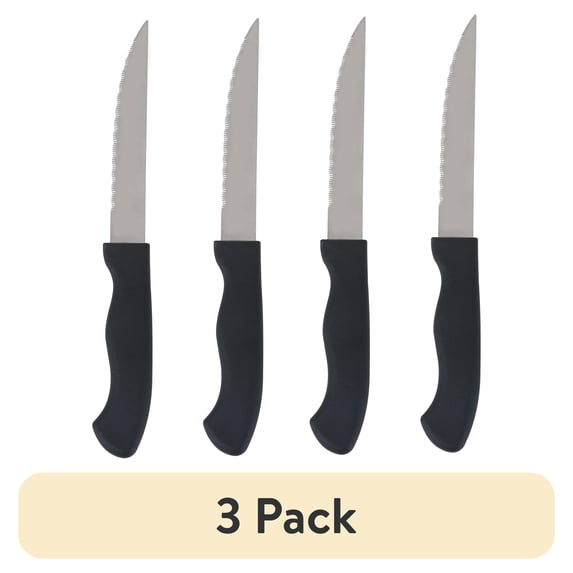 Mainstays 4-Piece Steak Knife Set - Stainless Steel Blades - Walmart.com