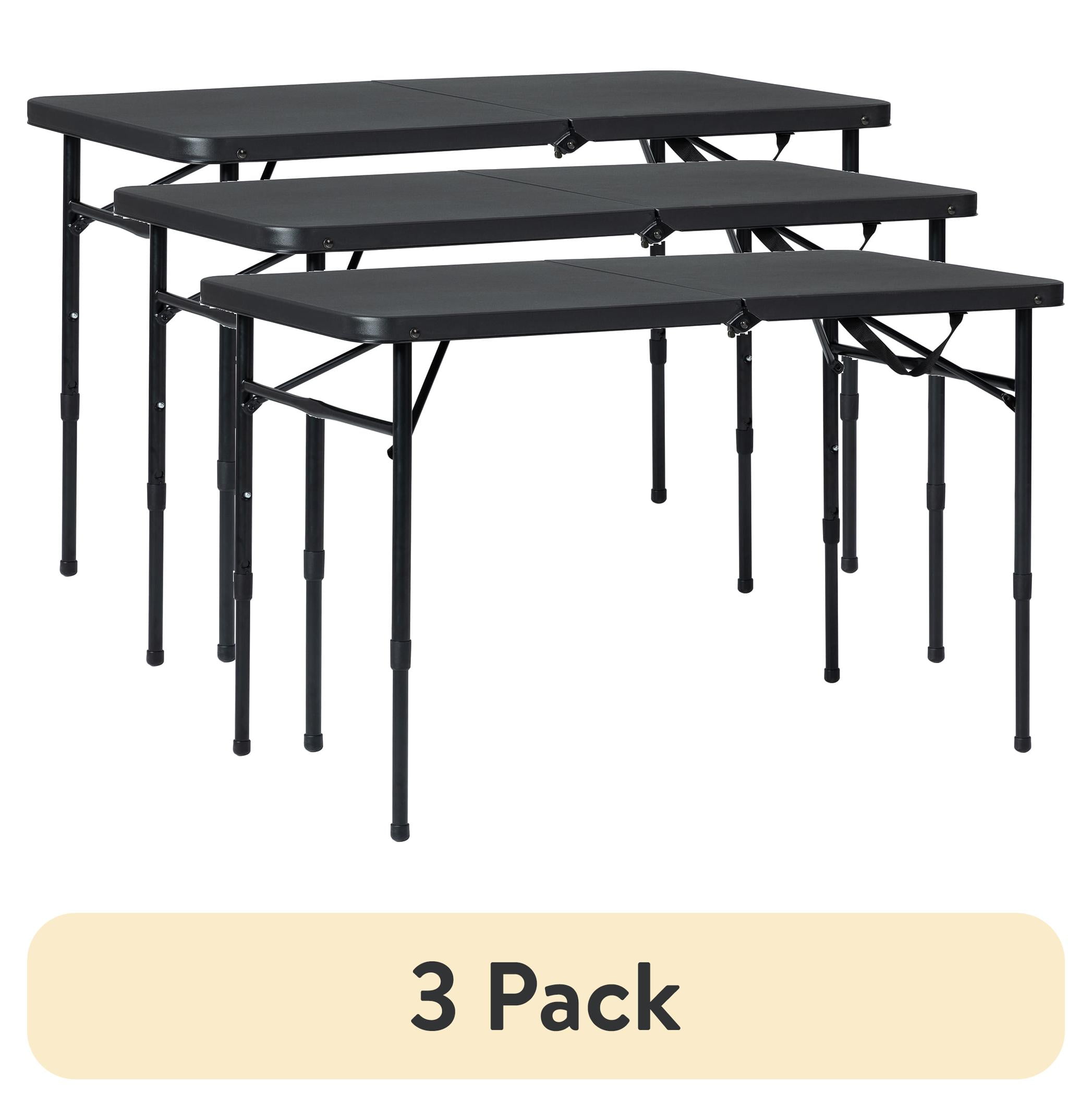 (3 pack) Mainstays 40" Plastic Adjustable Height Fold-in-Half Folding ...