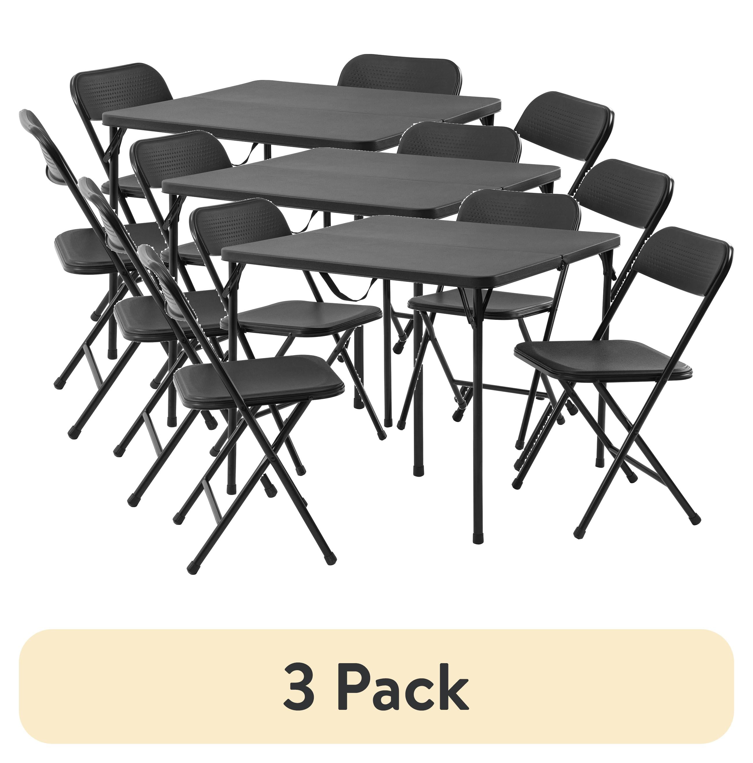 (3 pack) Mainstays 5 Piece Resin Card Folding Table and Four Folding ...