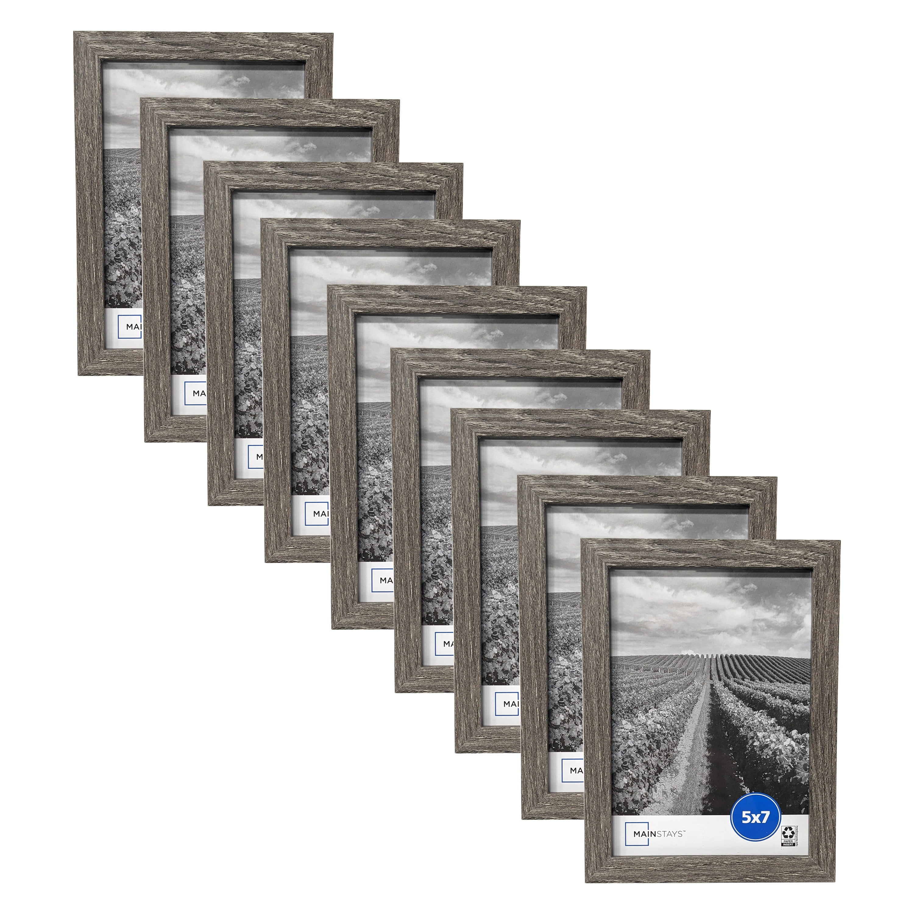 (3 pack) Mainstays 5x7 Picture Frame, Tabletop Linear Gallery Style ...