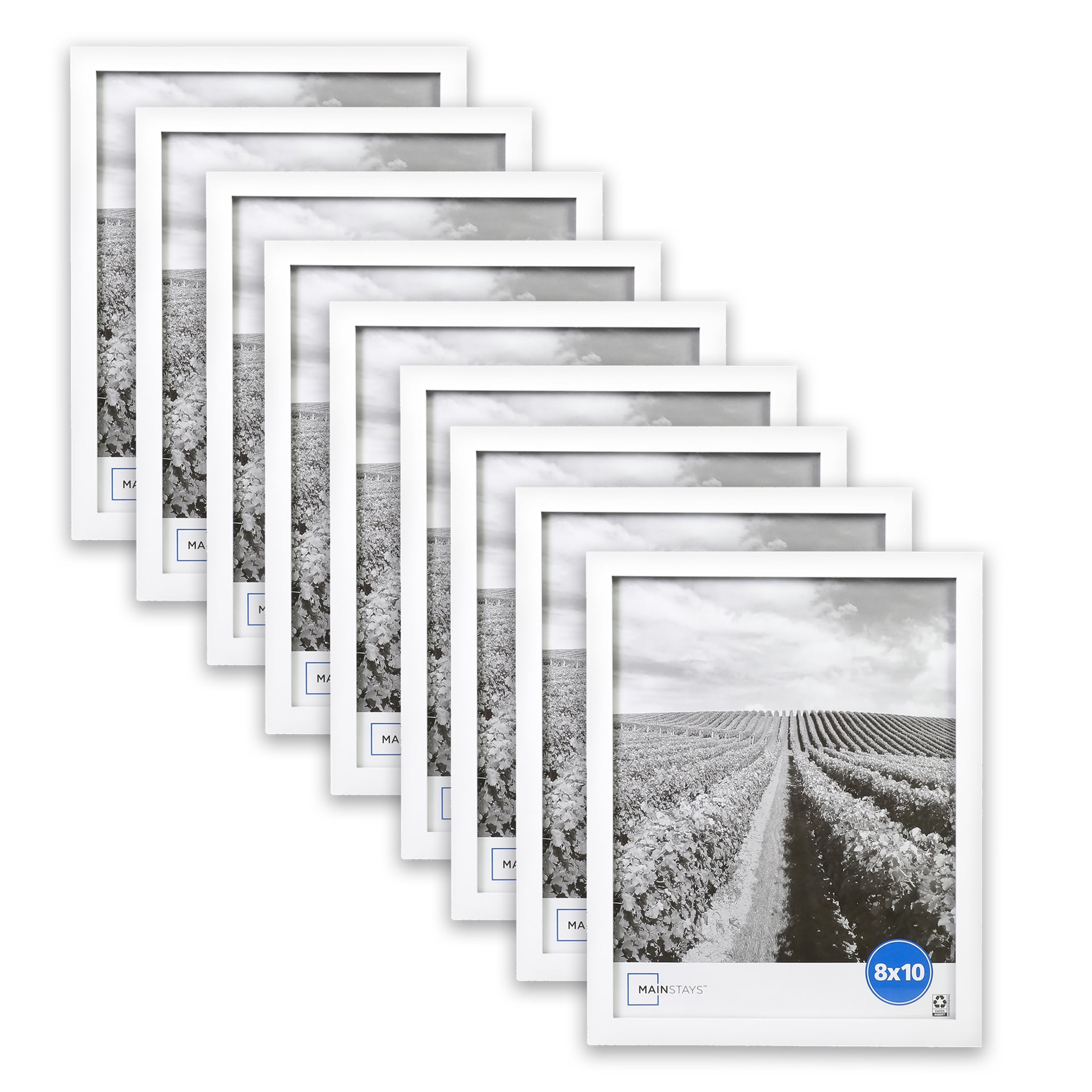 Mainstays 8x10 Linear Gallery Wall Picture Frames White 3-Pack for Home ...