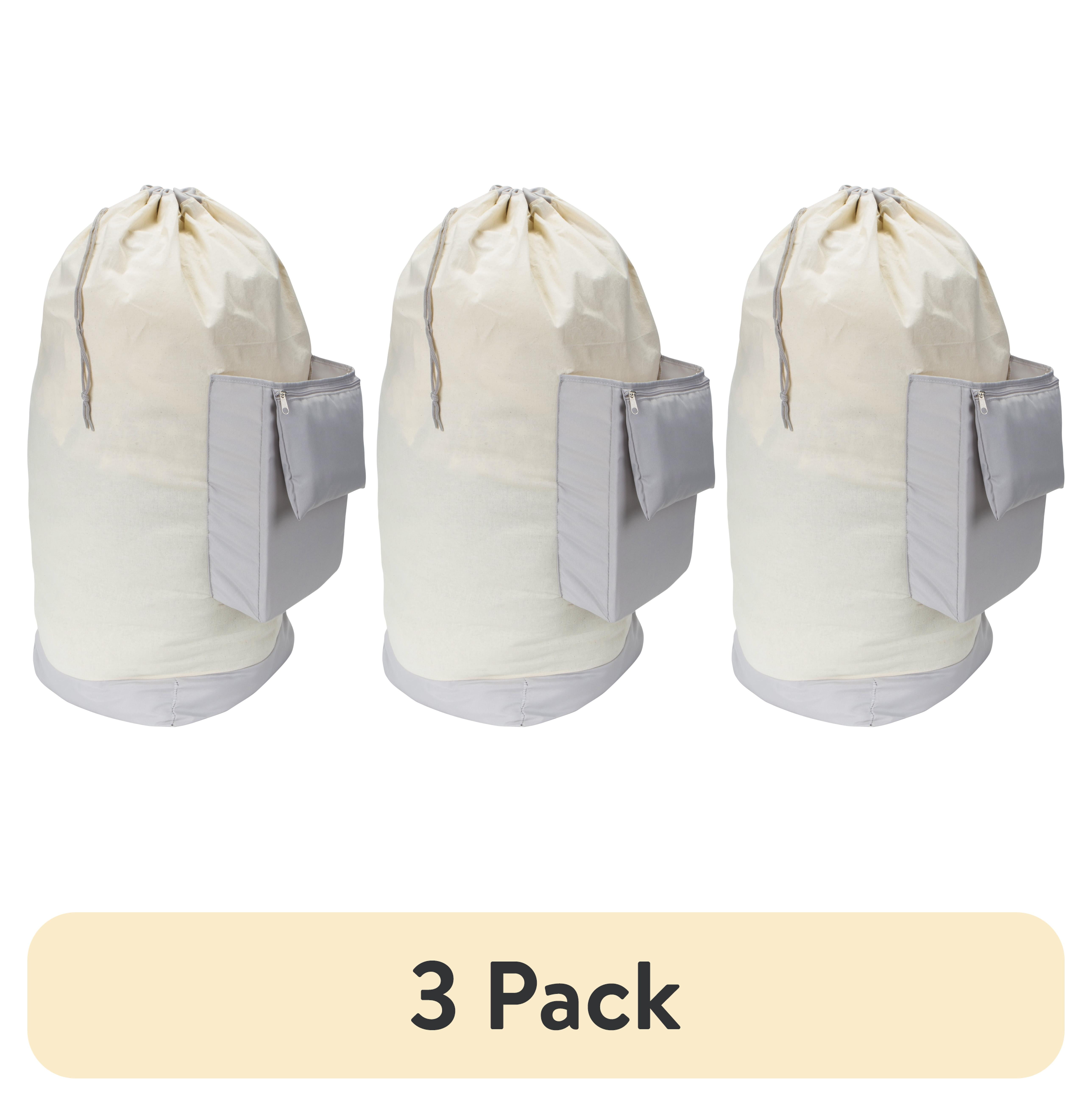 (3 pack) Mainstays Adult Canvas Fabric Laundry Bag, Gray - Walmart ...