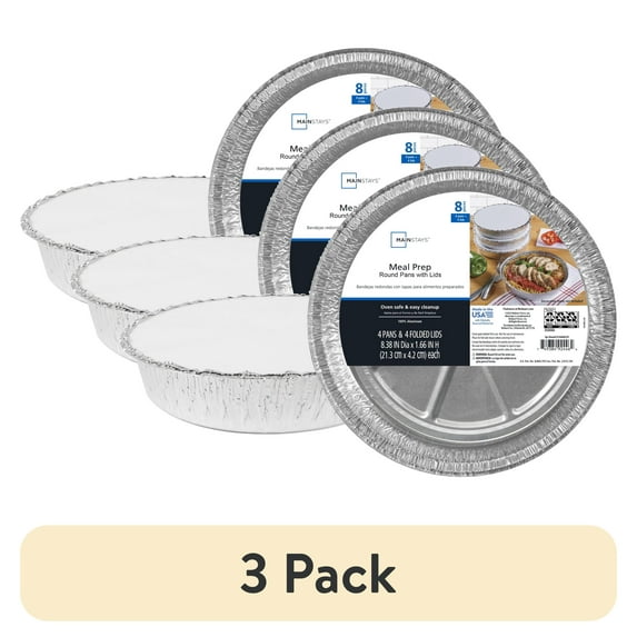 Mainstays Aluminum Round Cake Storage Pans 9x9x2 - 4 Pack - Walmart.com