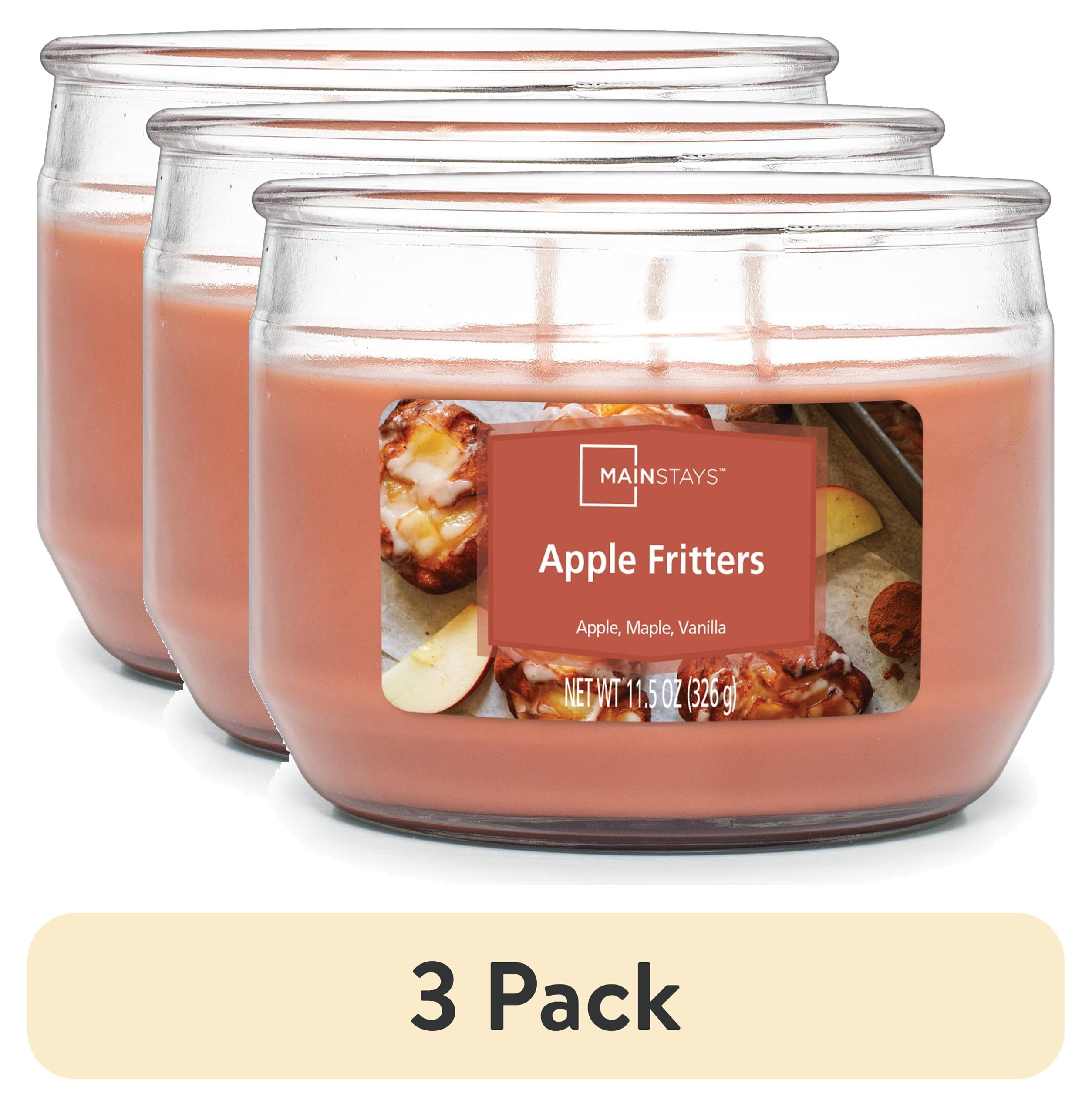 (3 pack) Mainstays Apple Fritters Scented 3 Wick Candle, 11.5 oz ...