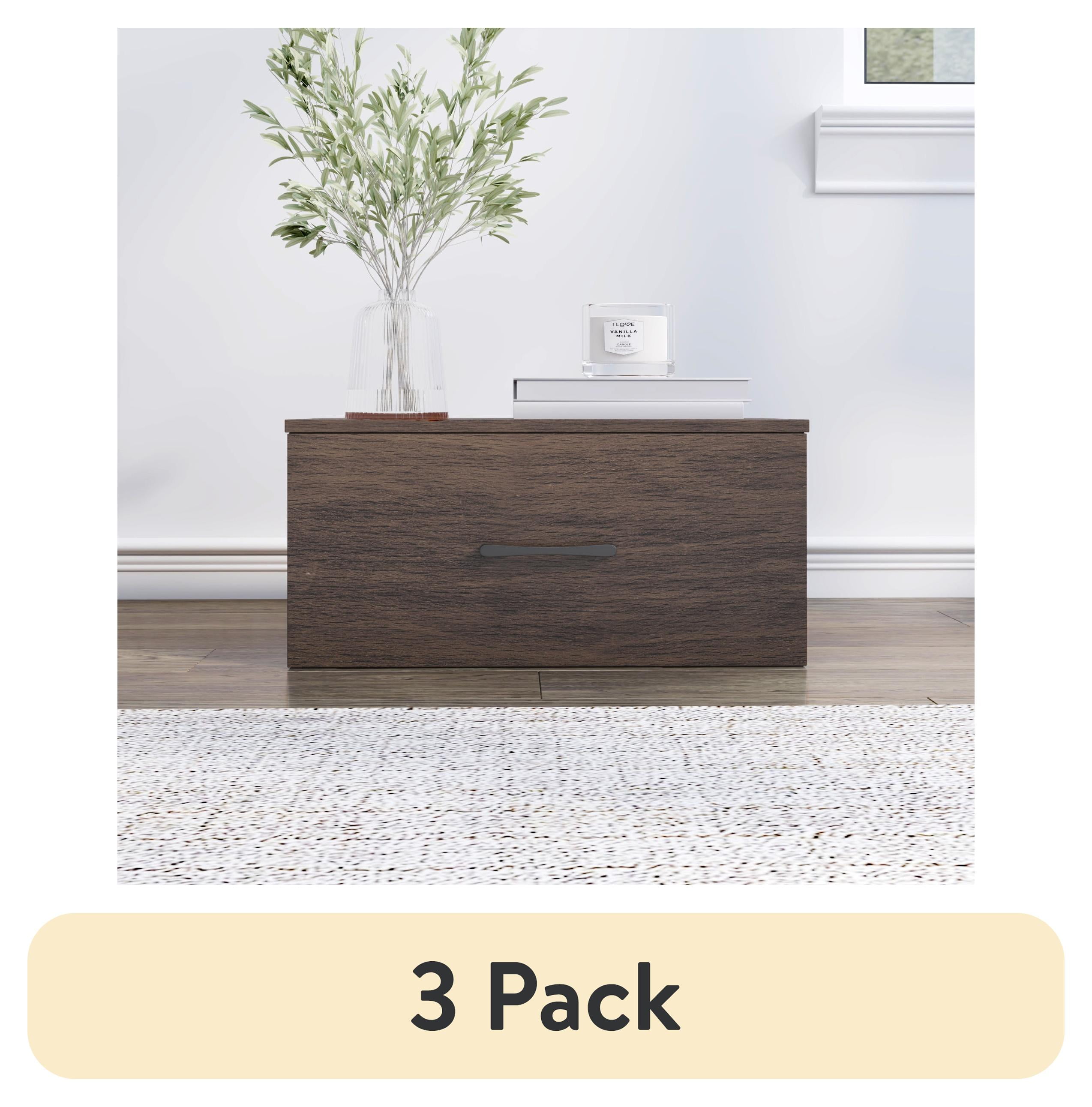 (3 pack) Mainstays Ardent One Drawer Modular Storage System, Walnut ...