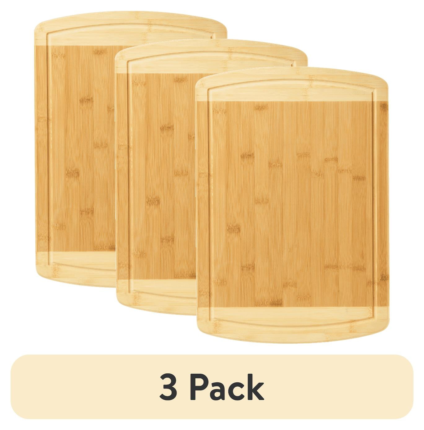 (3 pack) Mainstays Bamboo Cutting Board, 12.4 x 17.7in, 100% Natural ...