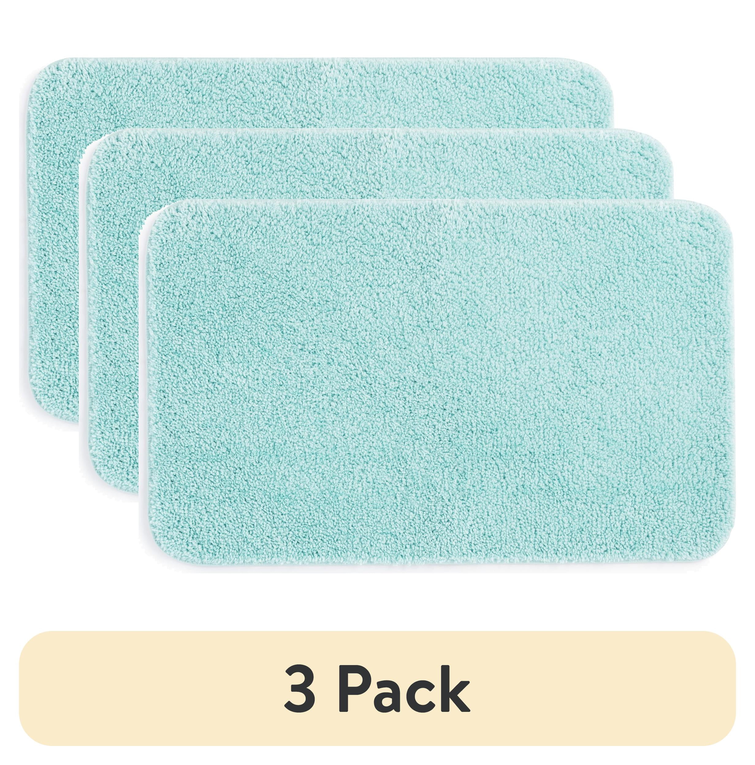 (3 pack) Mainstays Basic Polyester Bath Rug, Aqua, 20" x 32" - Walmart.com