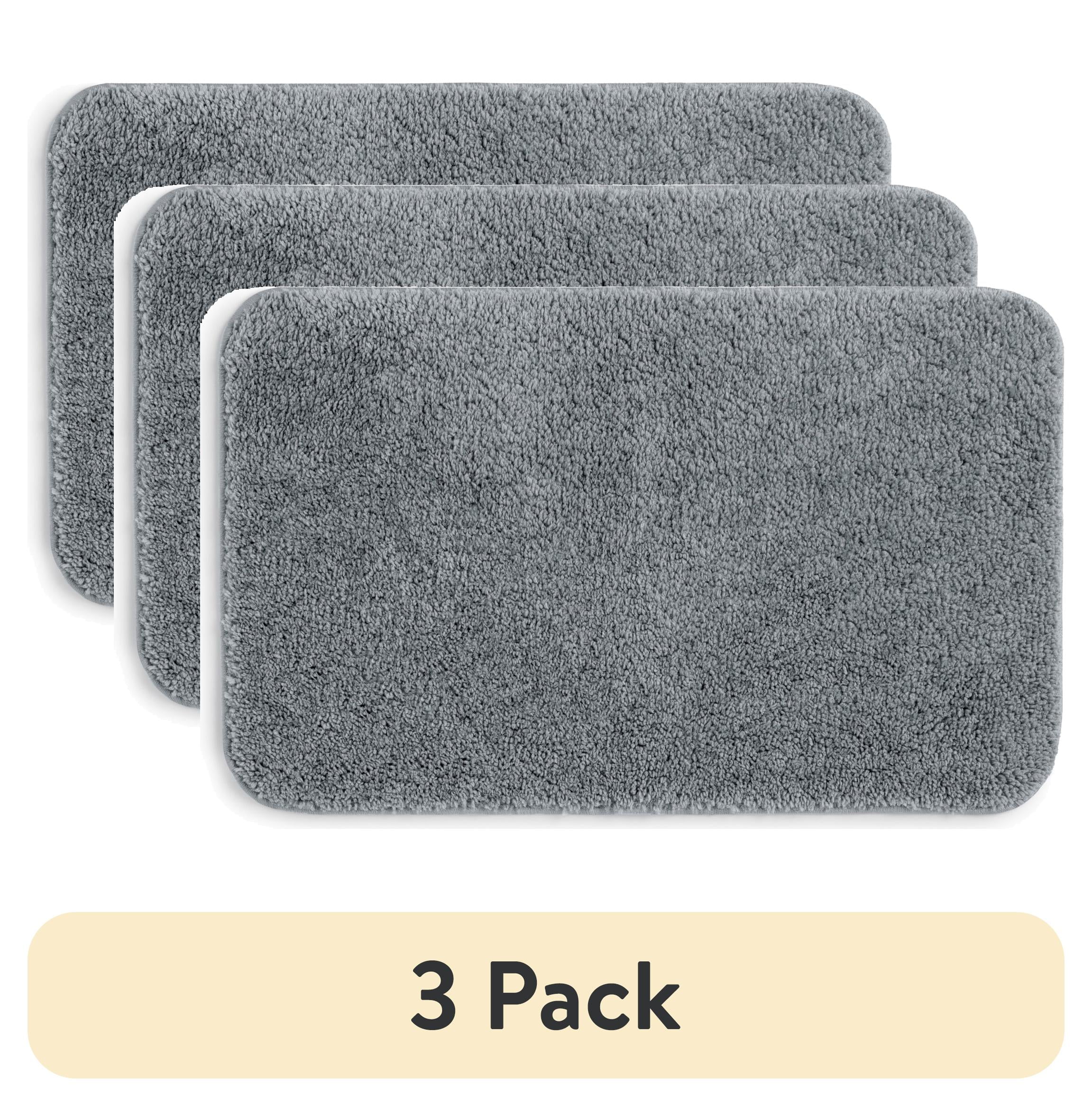 (3 pack) Mainstays Basic Polyester 20" x 32" Bath Rug, Grey - Walmart.com