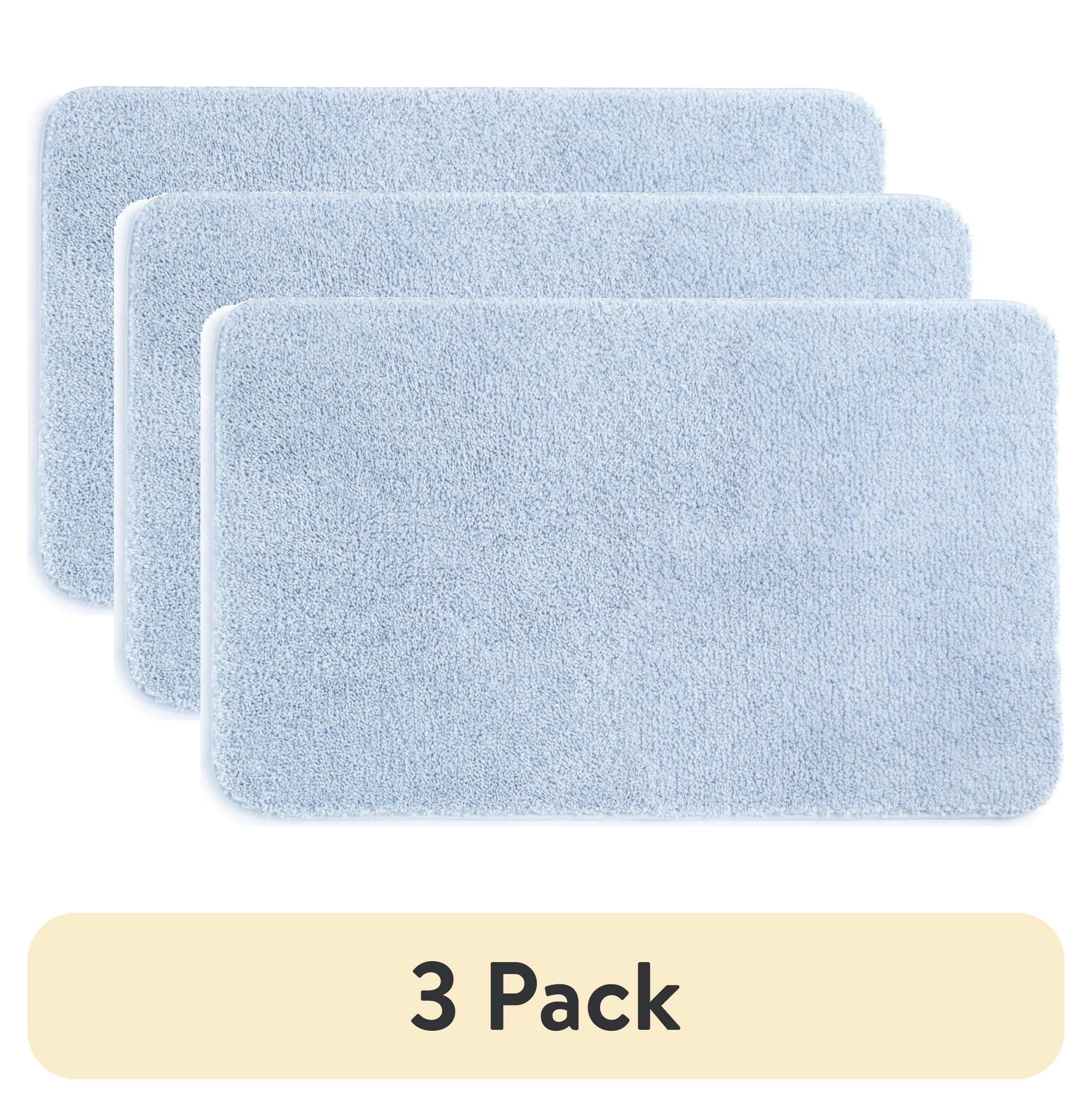 (3 pack) Mainstays Basic Polyester Large Bath Rug, Blue Shell, 24" x 40 ...