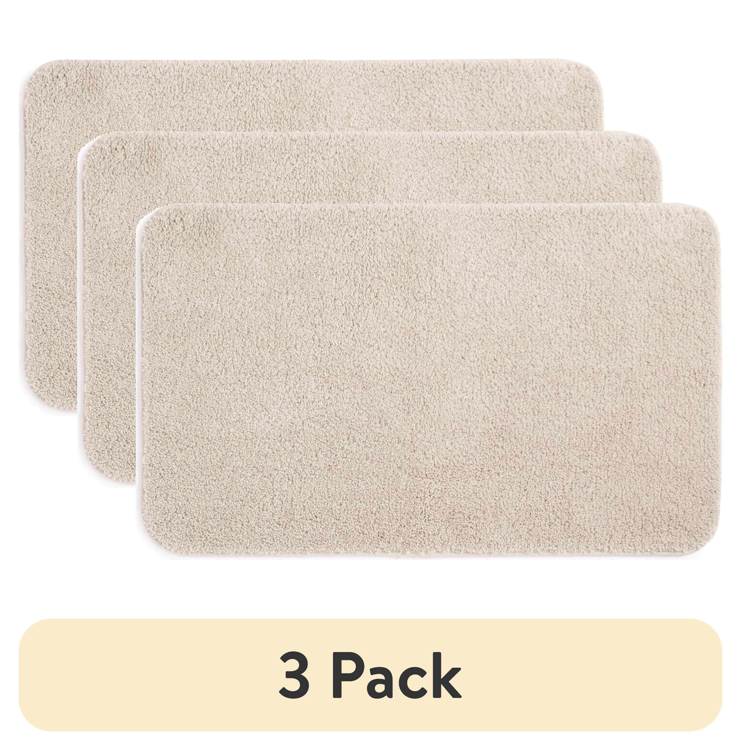 (3 pack) Mainstays Basic Polyester 24" x 40" Large Bath Rug, Tan ...