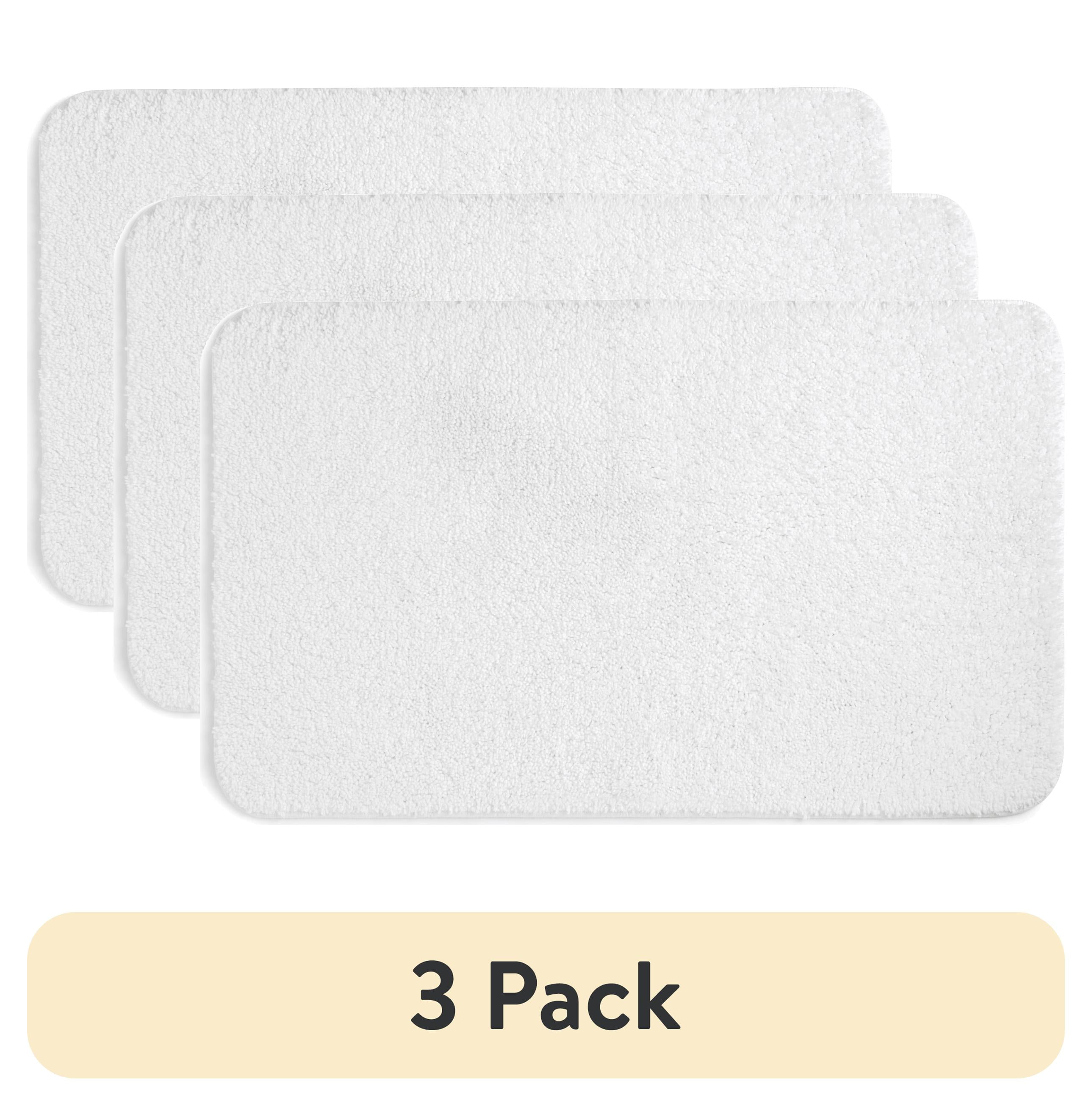 (3 pack) Mainstays Basic Polyester Large Bath Rug, White, 24" x 40 ...