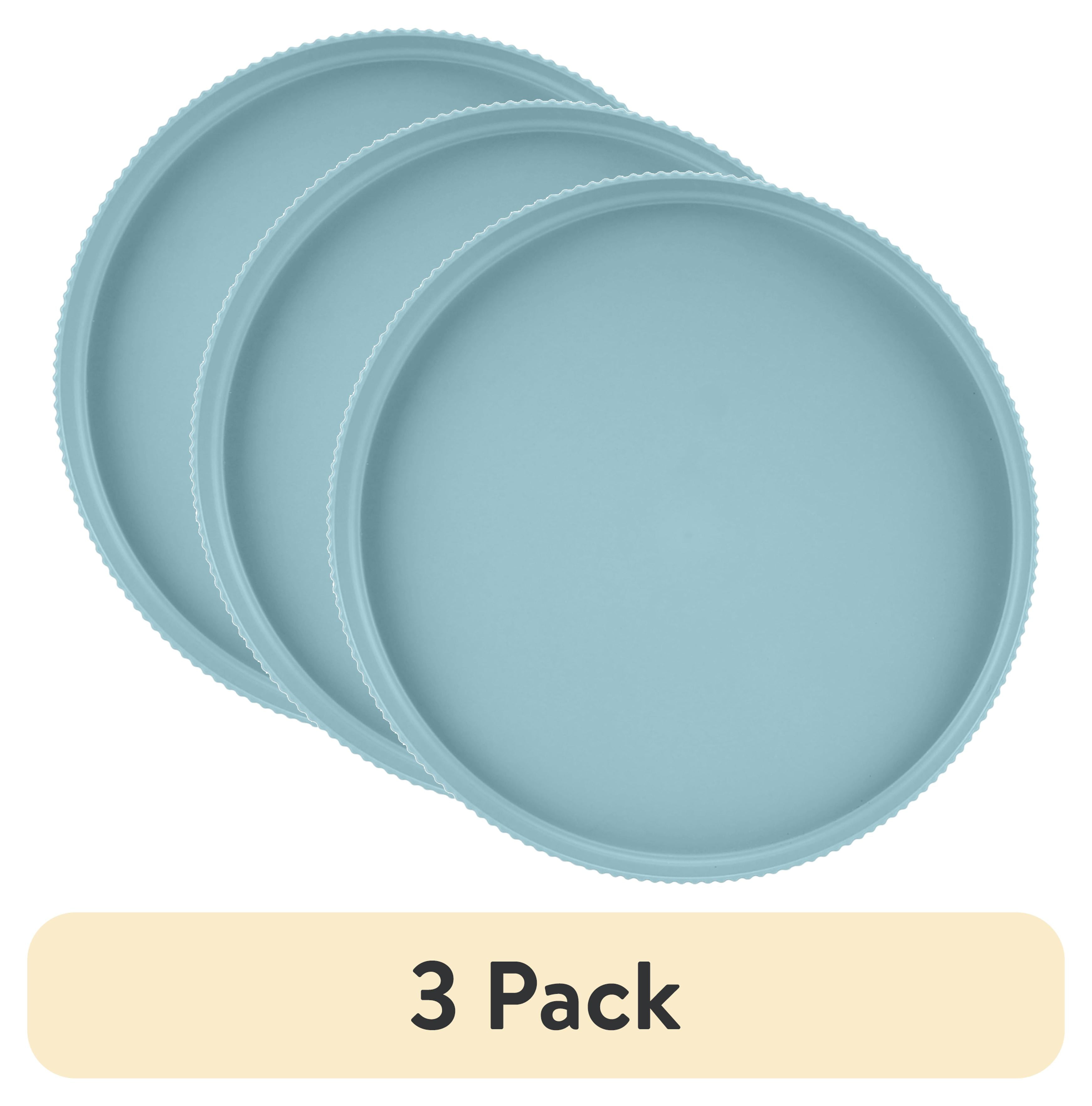 (3 pack) Mainstays Eco-Friendly Recycled Plastic Dinner Plate, Blue, 10 ...
