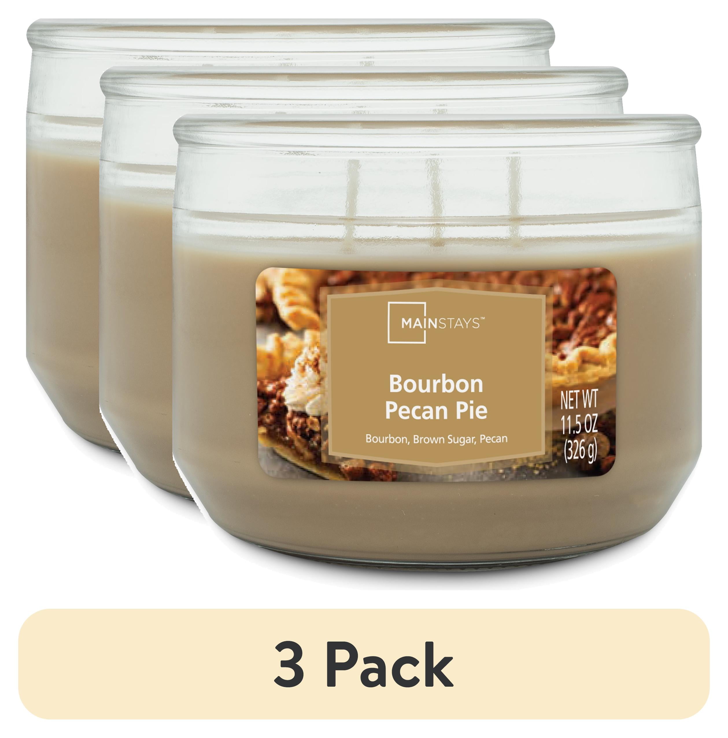 Mainstays Bourbon Pecan Pie Scented 3 Wick Candle - Walmart.com