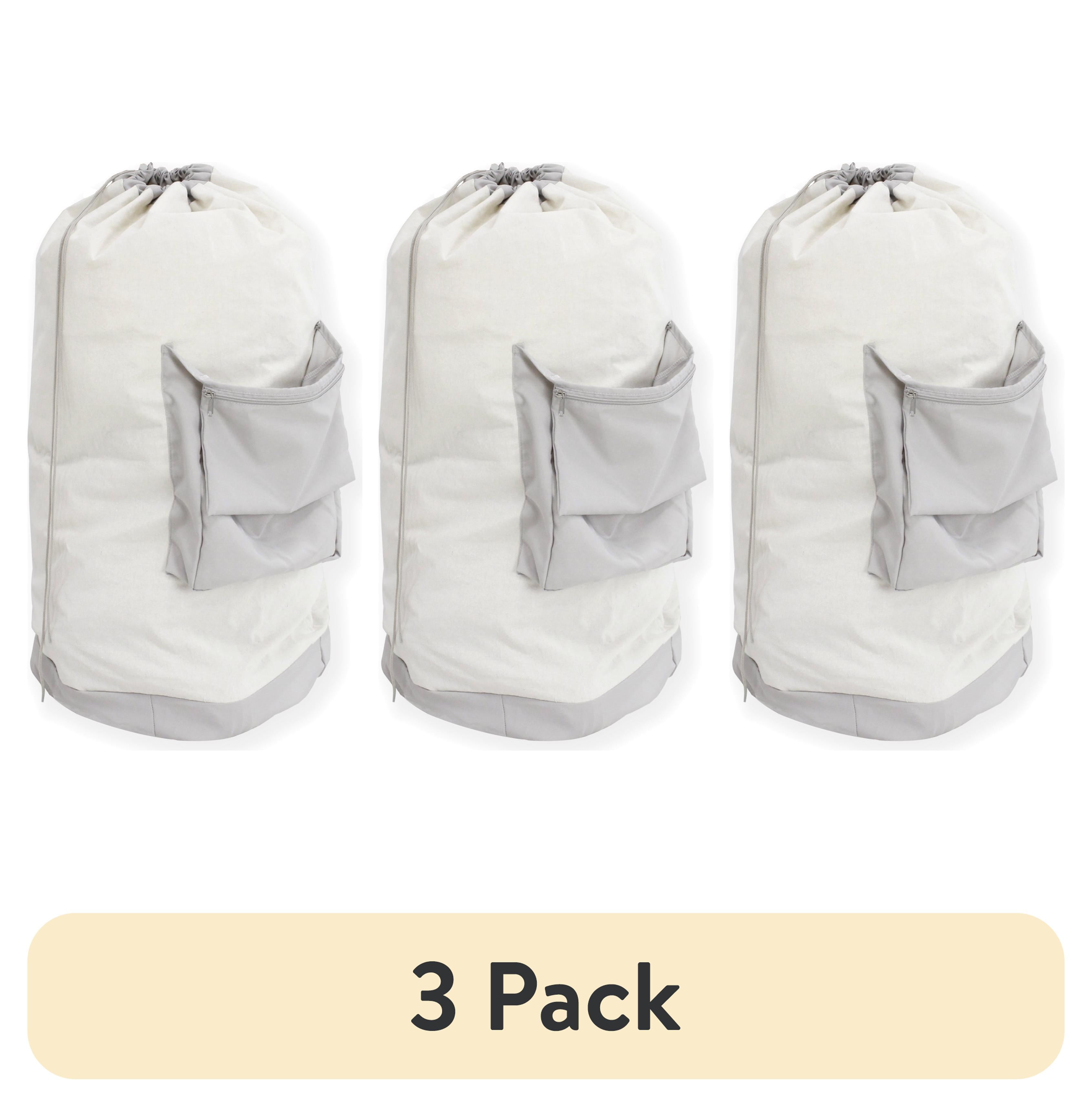 (3 pack) Mainstays Durable Canvas Laundry Bag with Drawstring and ...