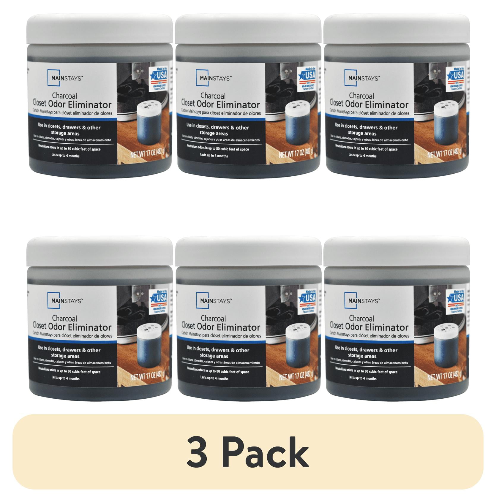 (3 pack) Mainstays Charcoal Closet Odor Eliminator, Fragrance Free, 17 ...