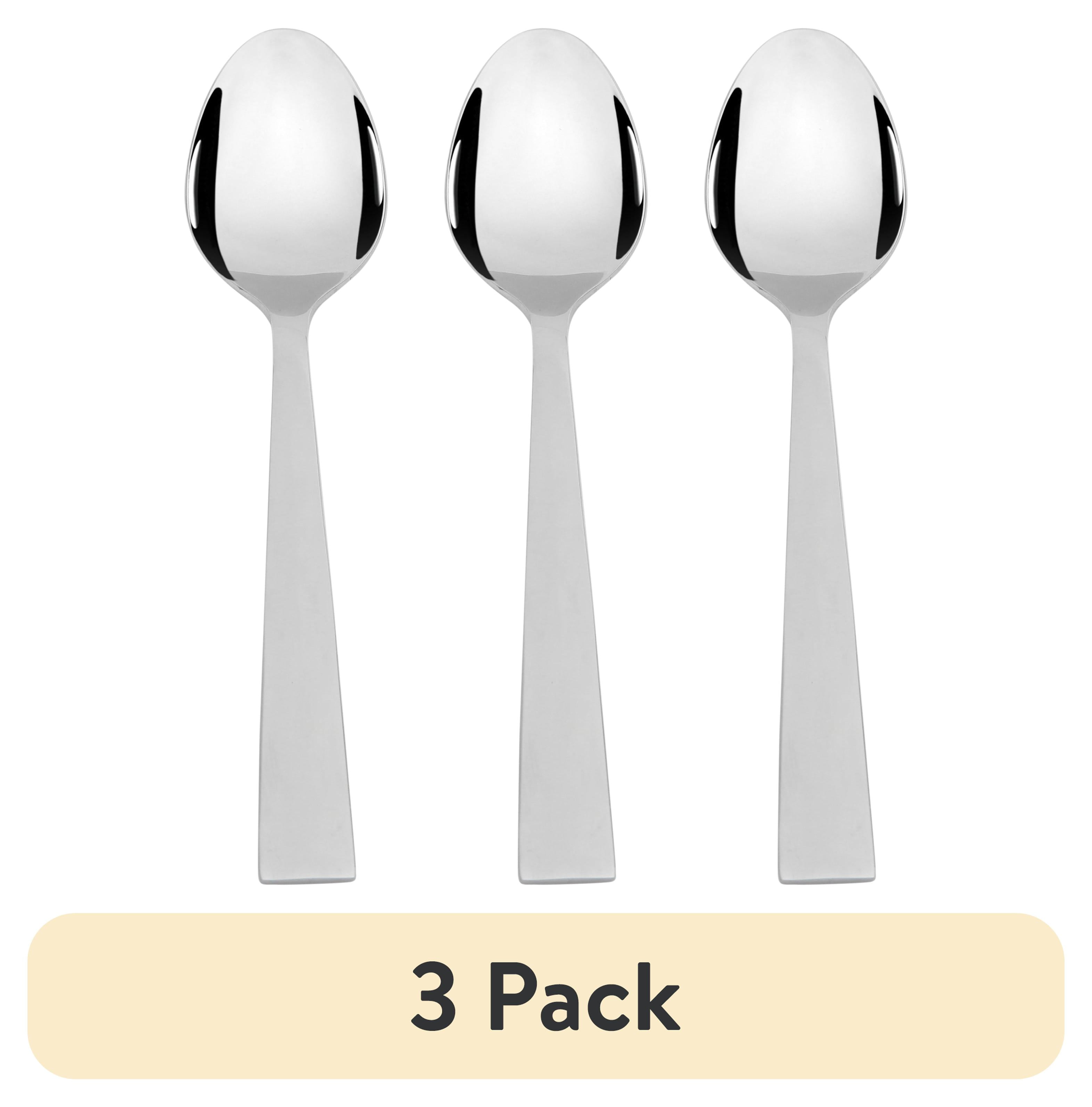 (3 pack) Mainstays Chiazza Stainless Steel Teaspoons, Adult 3 Piece Set ...