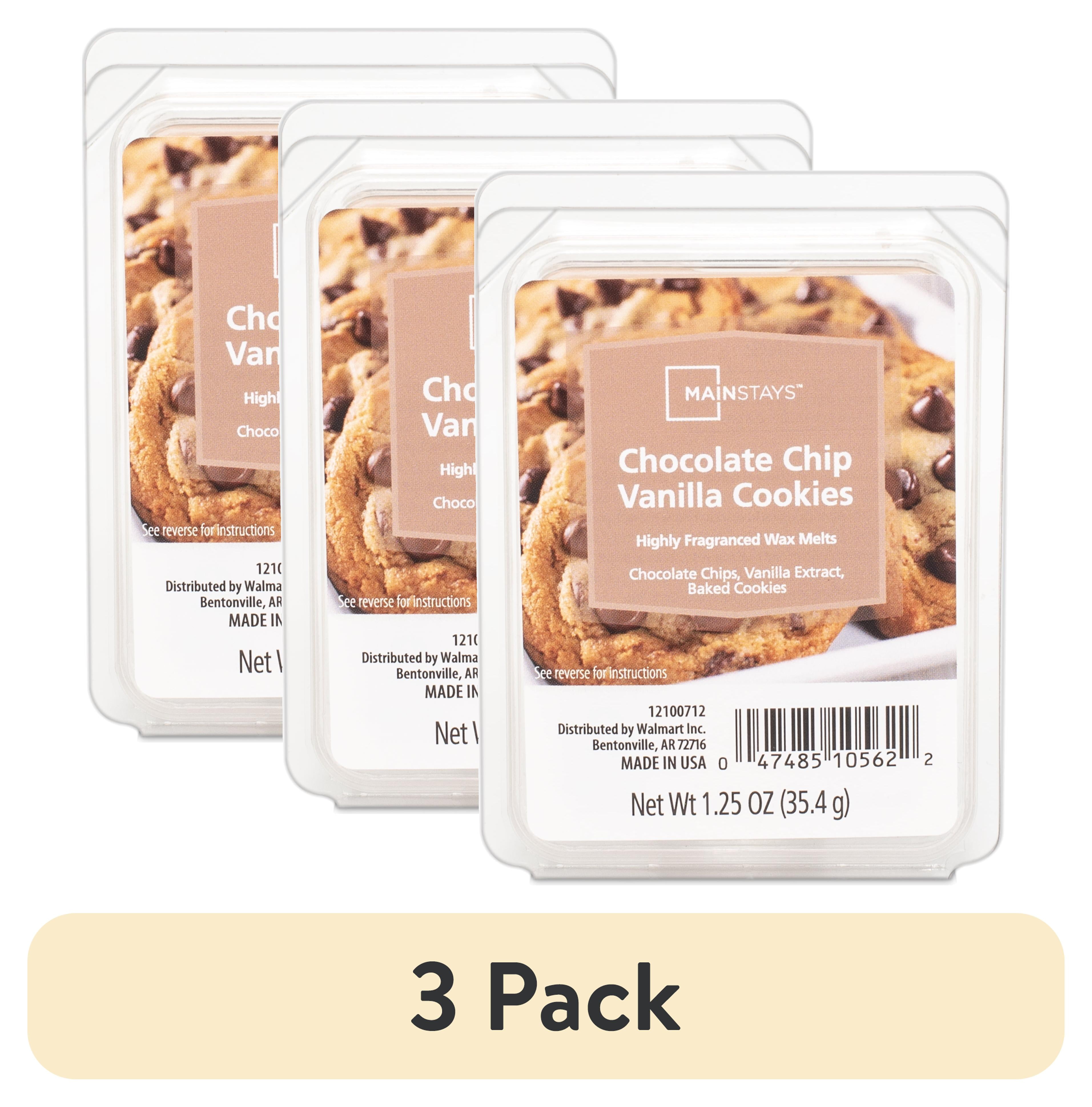 (3 pack) Mainstays Chocolate Chip Vanilla Cookies Scented Wax Melt, 1. ...