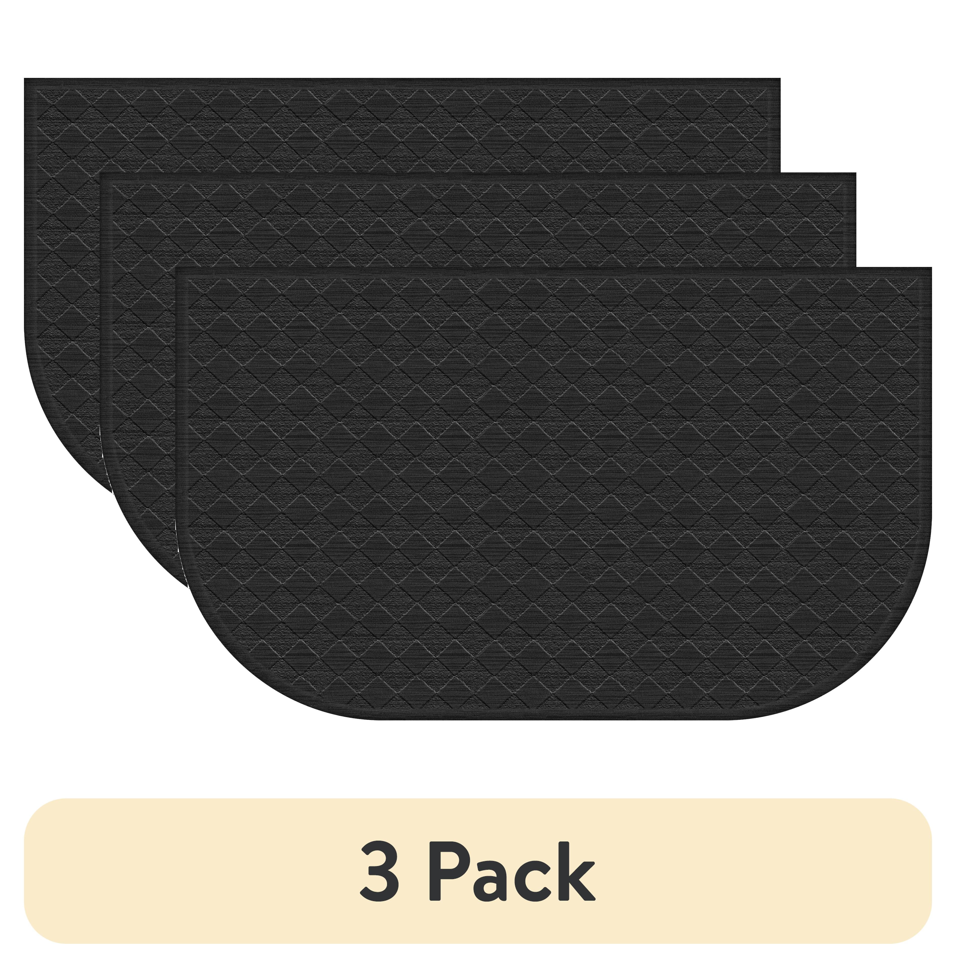 (3 pack) Mainstays Comfort Mate D Kitchen Mat; Black, 1.5' x 2.5 ...