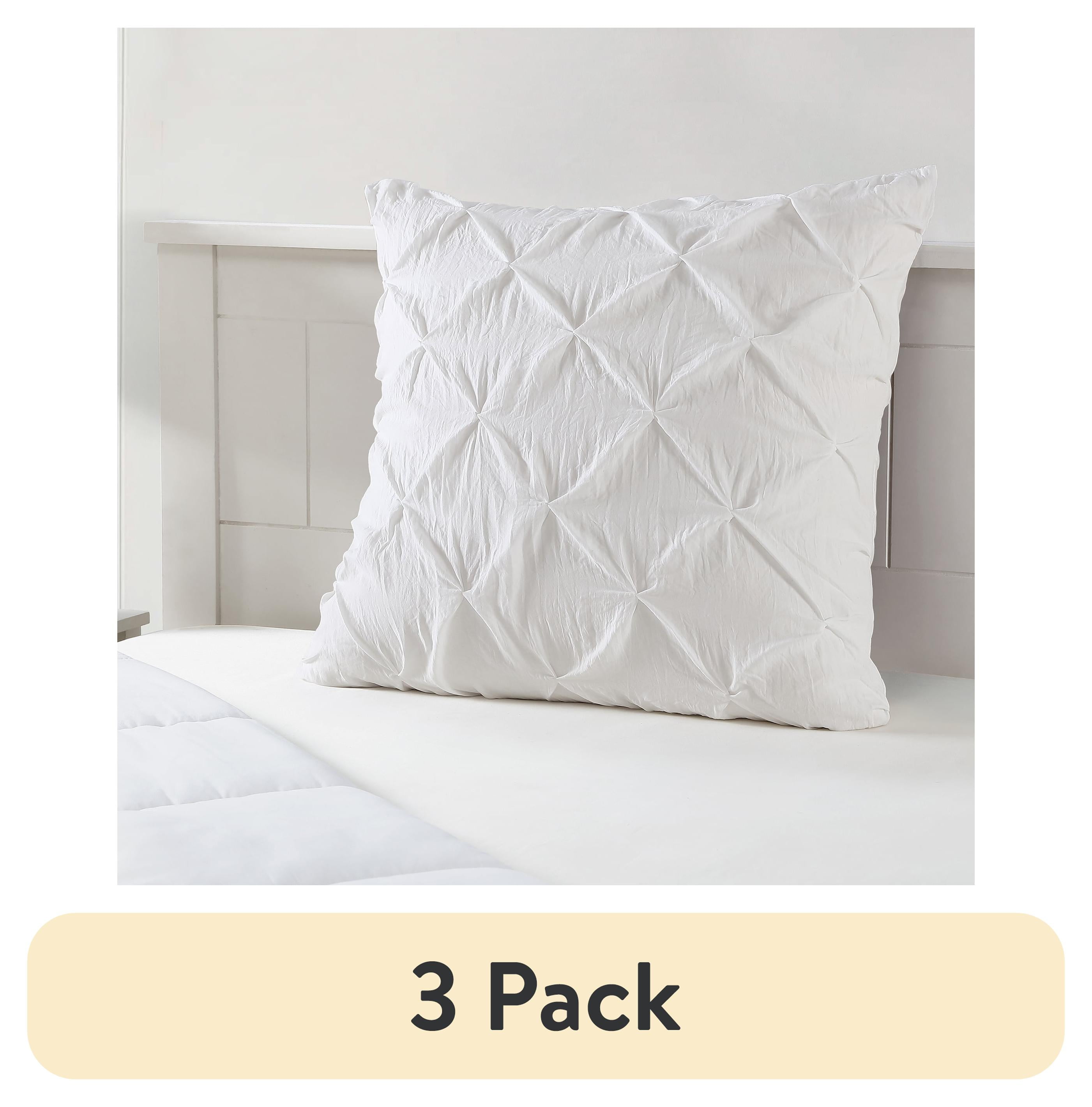 Mainstays Euro Microfiber Pintuck Pleat Pillow Sham White 26x26 ...