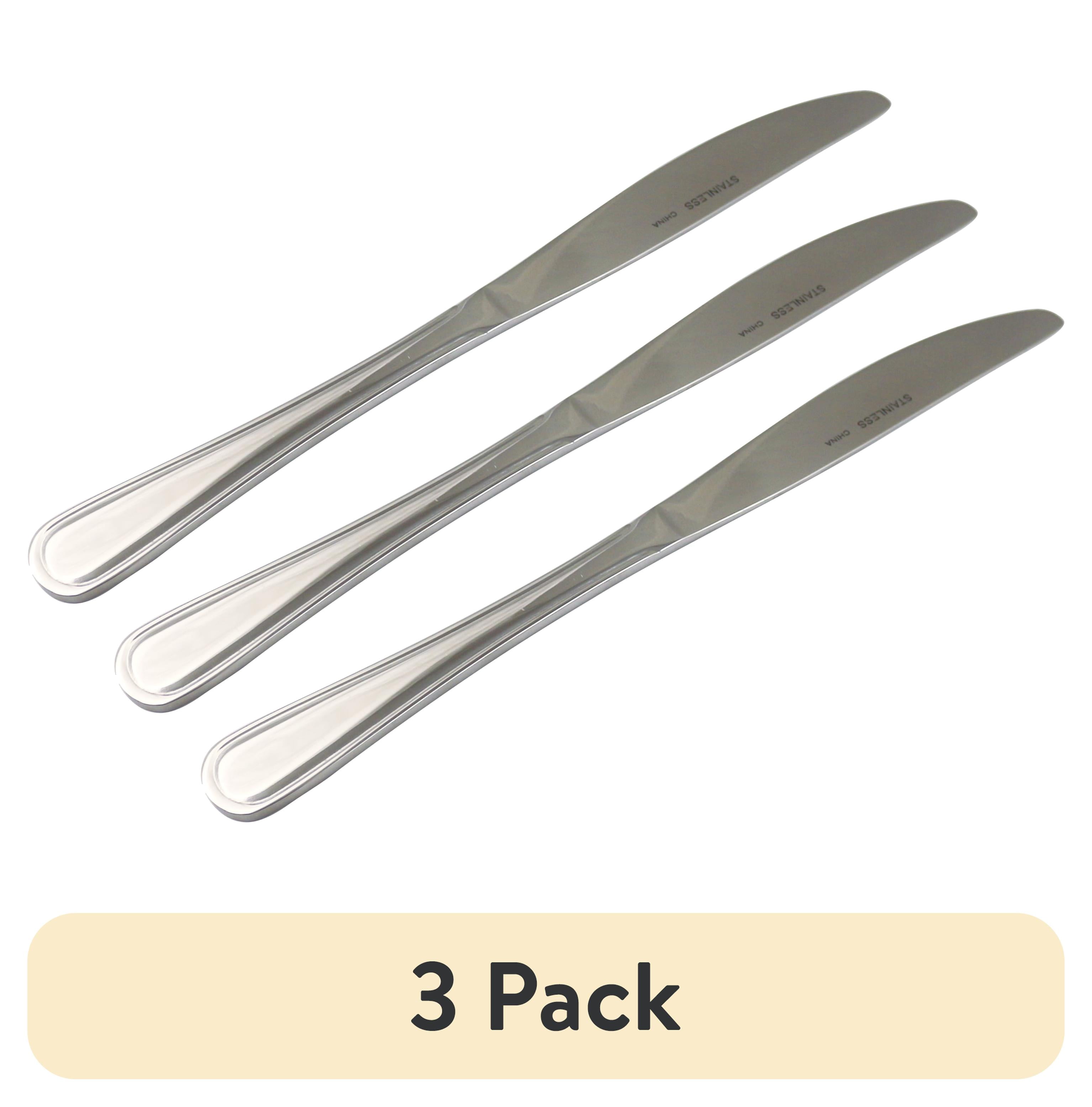 (3 pack) Mainstays Fleetline Stainless Steel Adult Dinner Knife, 3 ...