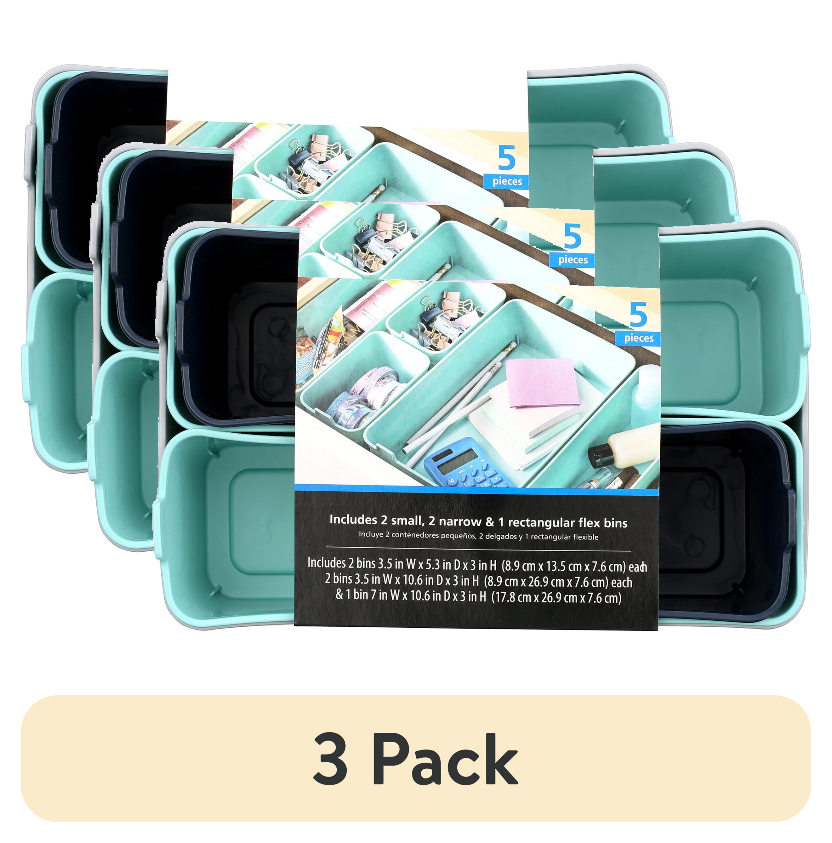 Mainstays Flexible Plastic Storage Bins Set of 5 for Small Items ...