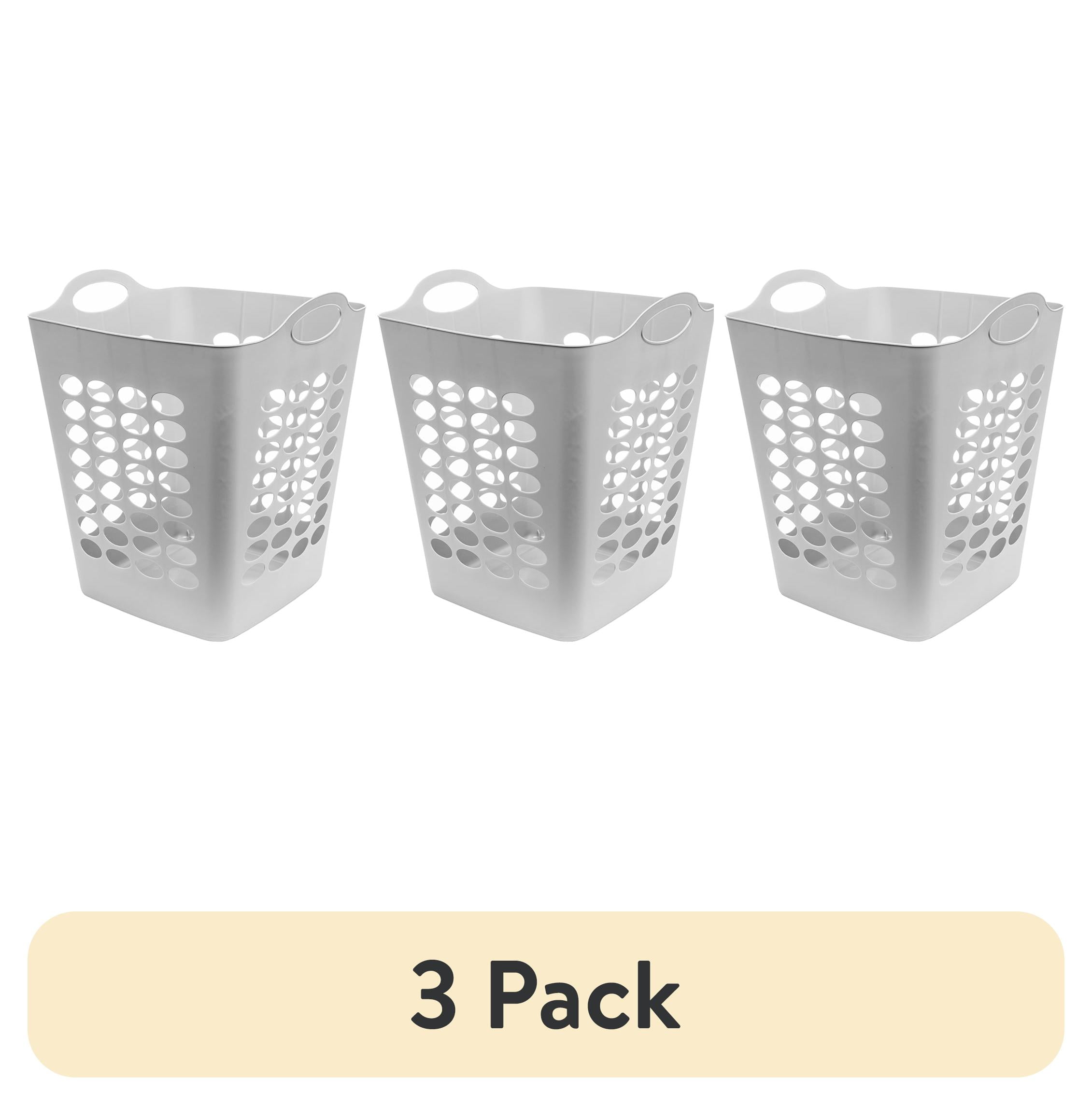 (3 pack) Mainstays Flexible Plastic Square Laundry Hamper, 3 Pack ...
