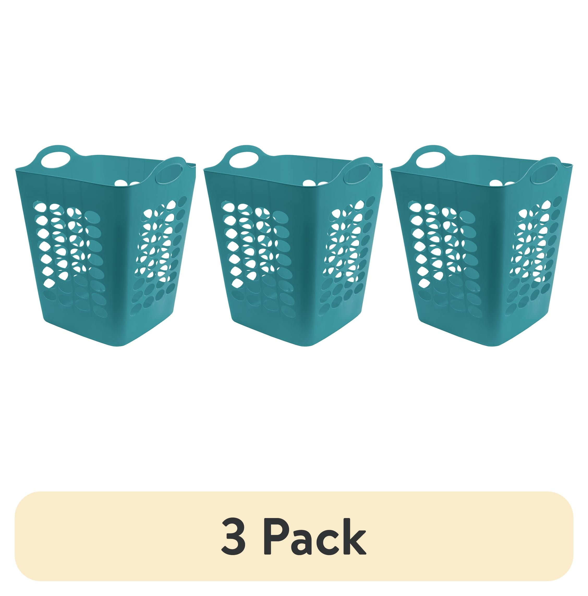 (3 pack) Mainstays Flexible Square Plastic Laundry Baskets with Handles ...