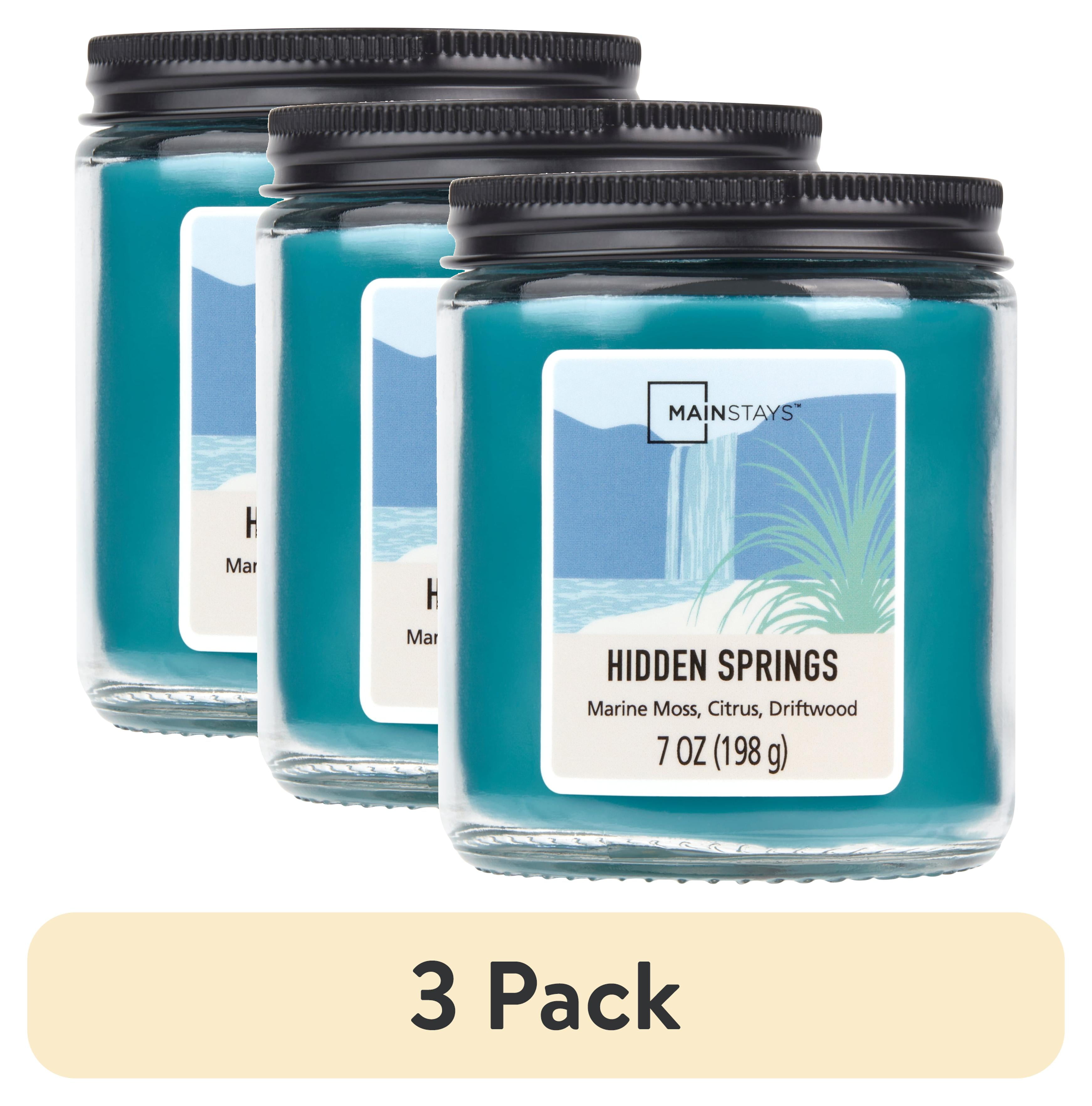 (3 pack) Mainstays Hidden Springs Scented Single-Wick Glass Jar Candle ...