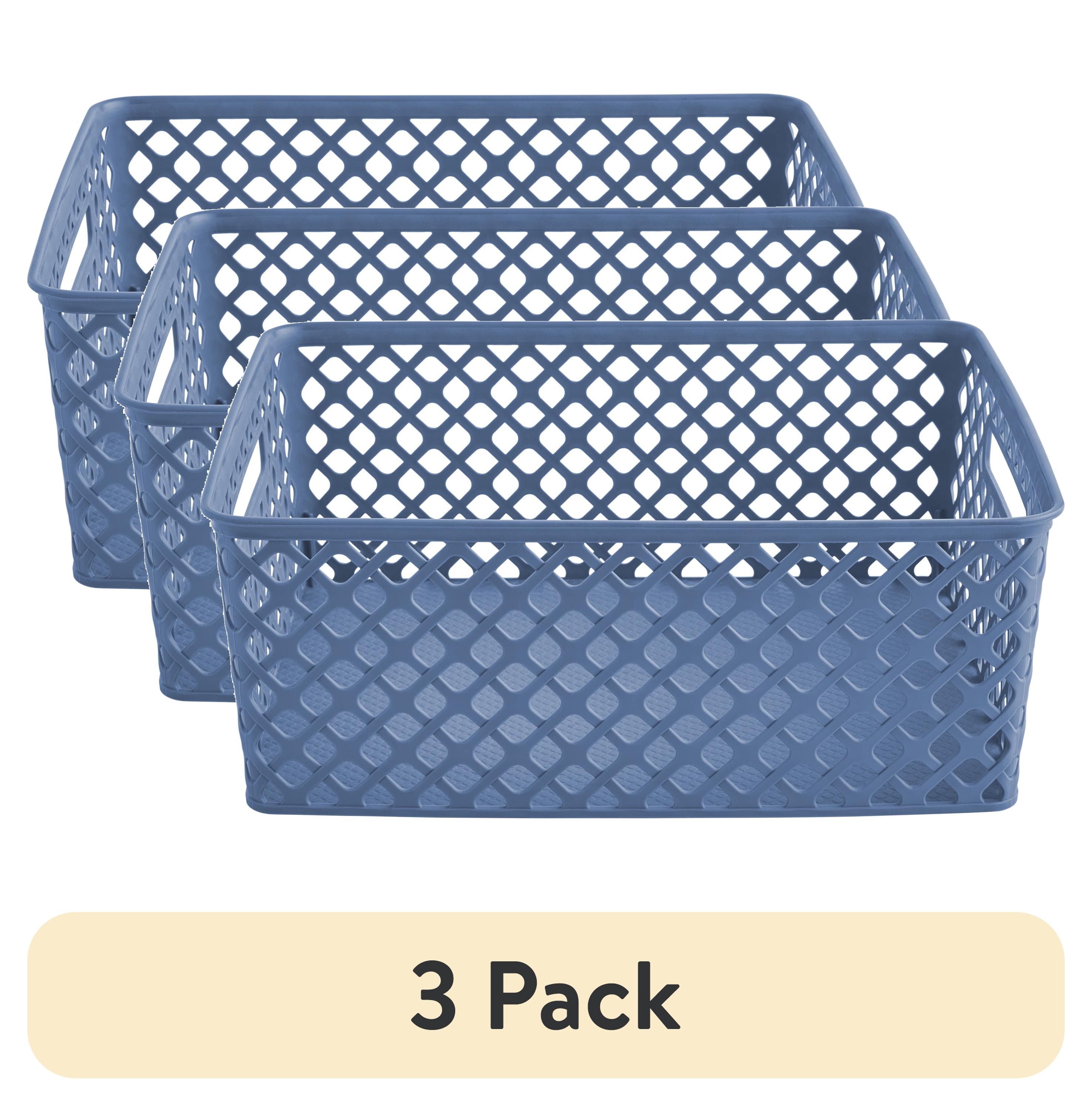 (3 pack) Mainstays Medium Blue Decorative Storage Basket - Walmart.com