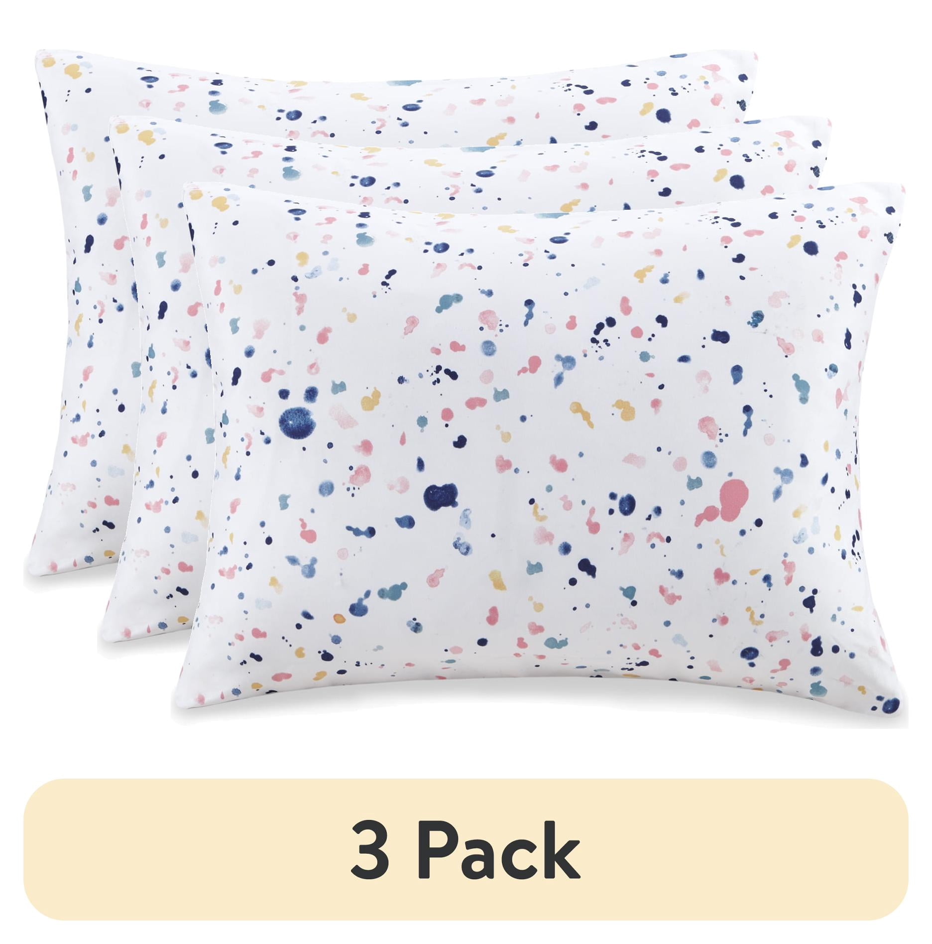 (3 pack) Mainstays Microfiber Travel Pillowcase Cover, Polka Dots ...