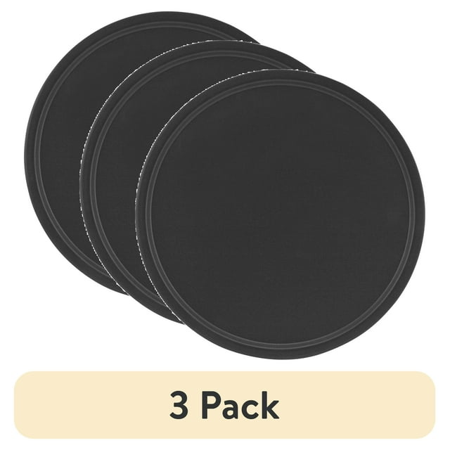 Mainstays Nonstick 12 Inch Round Pizza Pan 3 Pack Dark Gray Oven Baking ...