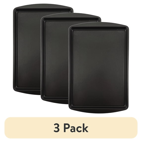 Mainstays 3 Pack Nonstick Small Jelly Roll Pan Baking Sheets 13.2 x 9.2 ...