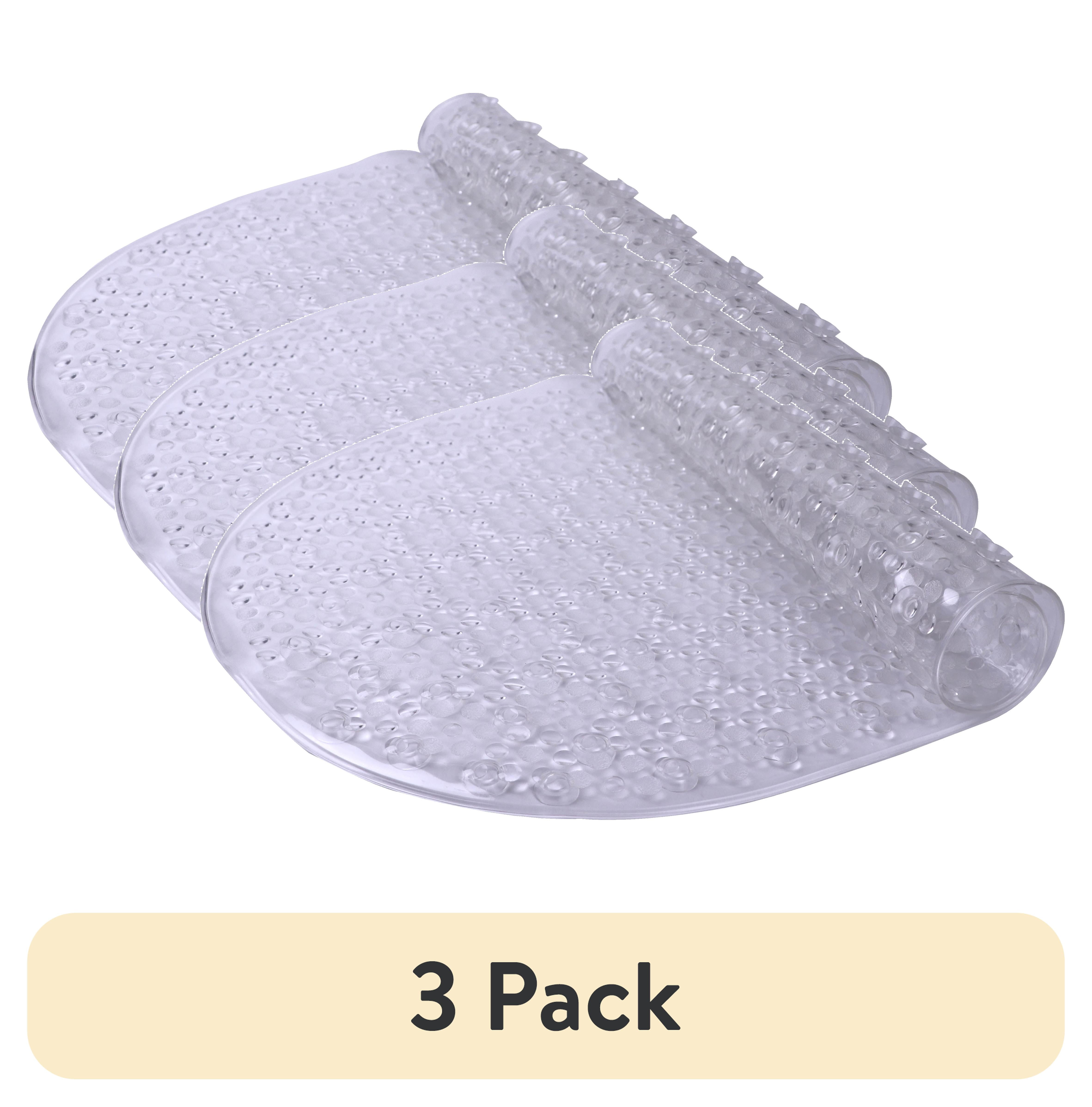 (3 pack) Mainstays Oval Bubble Bath Vinyl Tub Mat, Clear, 16" x 27 ...